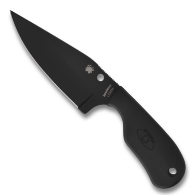 Spyderco Subway Bowie Fixed Blade Knife, Black Blade | BladeOps