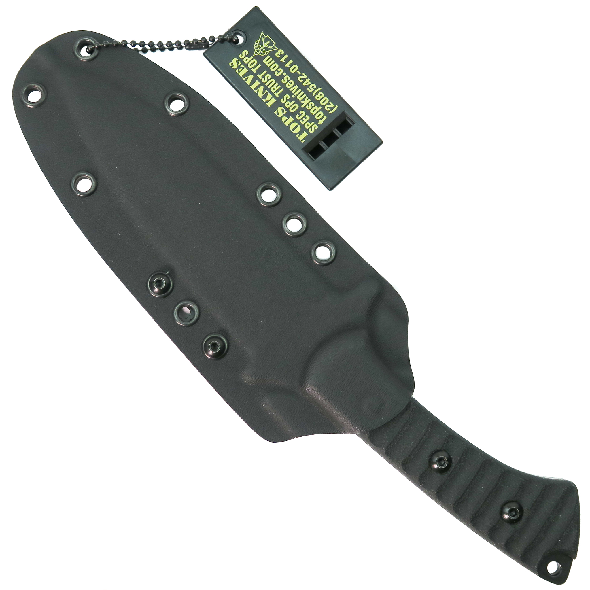 TOPS Szabo Express Fixed Blade Knife, Double Edge Black Blade | BladeOps