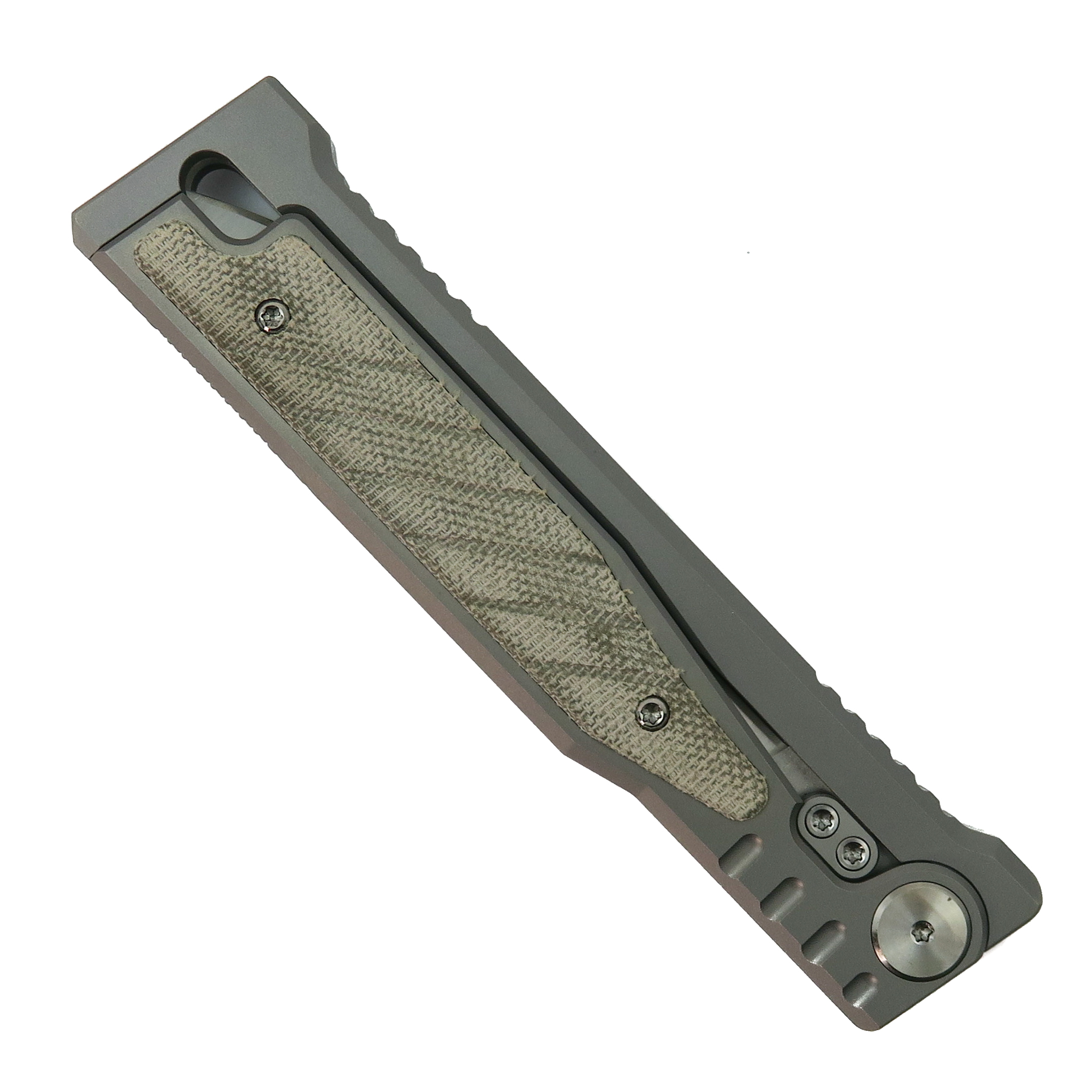 Reate Green Micarta EXO Gravity Knife, Double Edge Blade | BladeOps