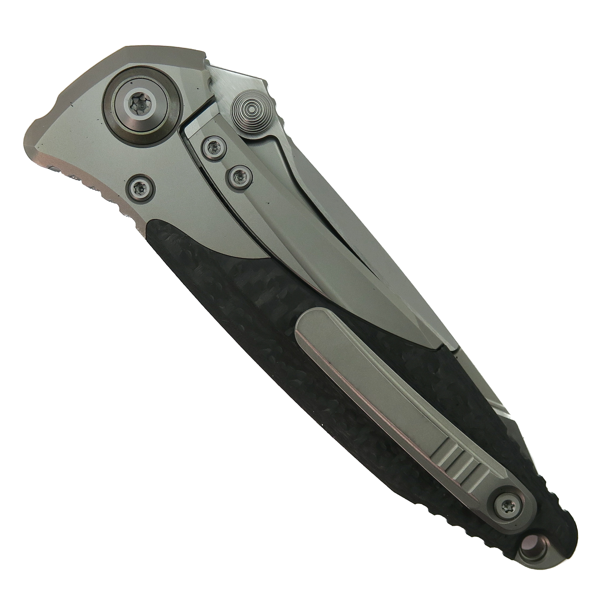 Microtech Socom Bravo Folder Knife, Blasted Tanto Combo Blade | BladeOps
