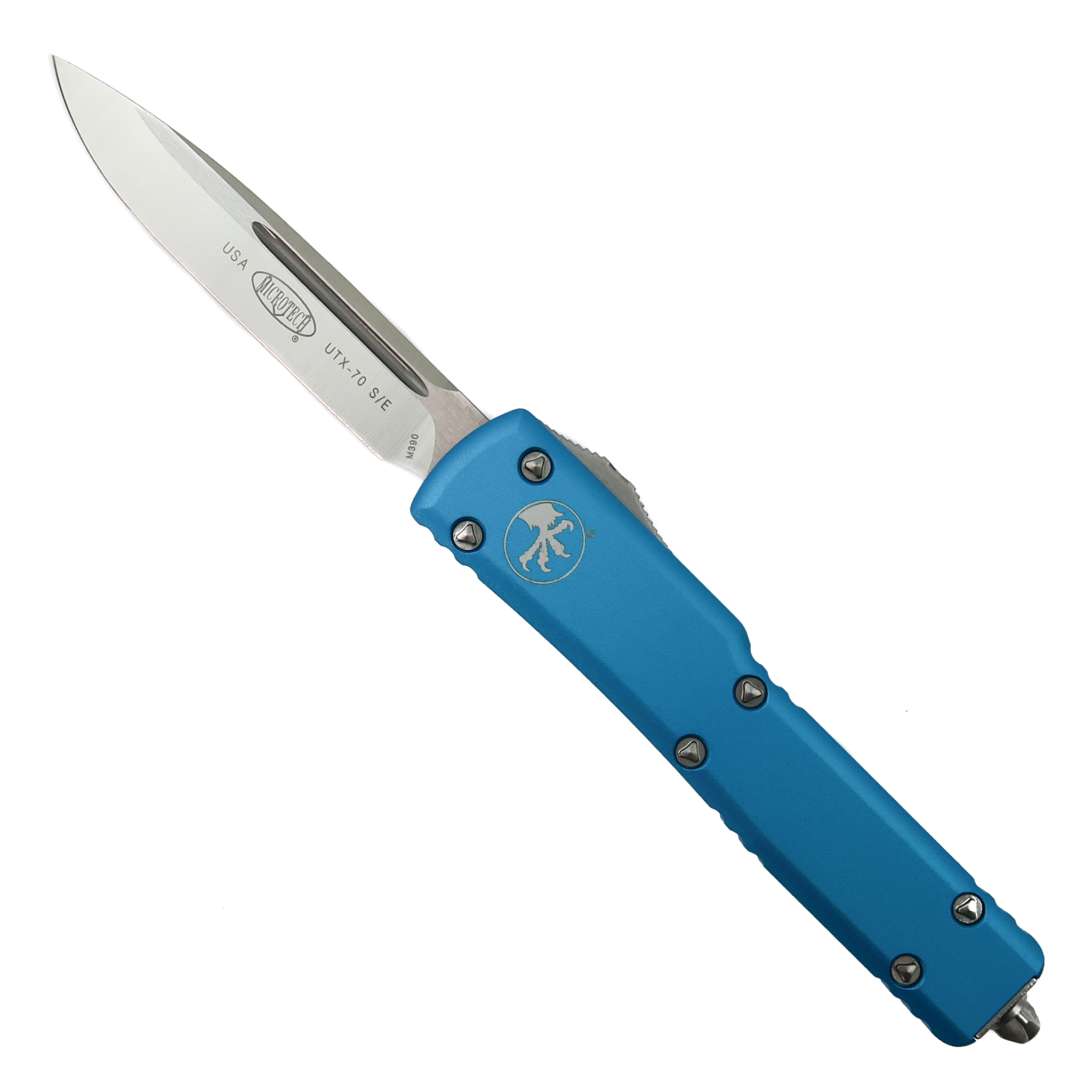 Microtech Turquoise Contoured Utx 70 Otf Auto Knife Satin Drop Blade