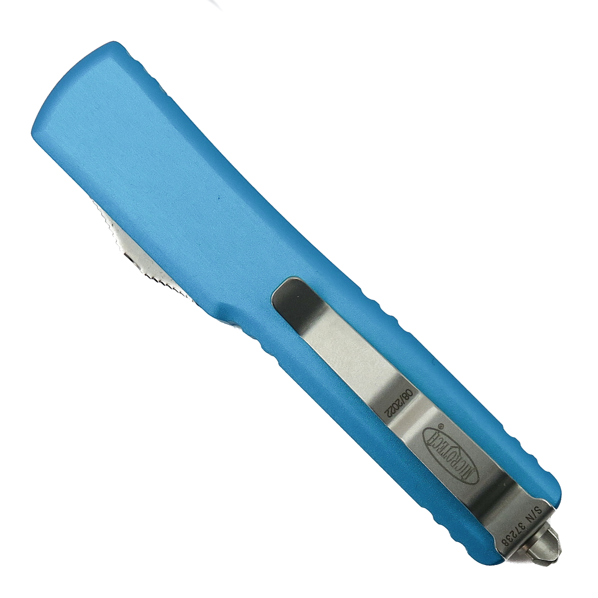 Microtech Turquoise Contoured Utx 70 Otf Auto Knife Satin Drop Blade