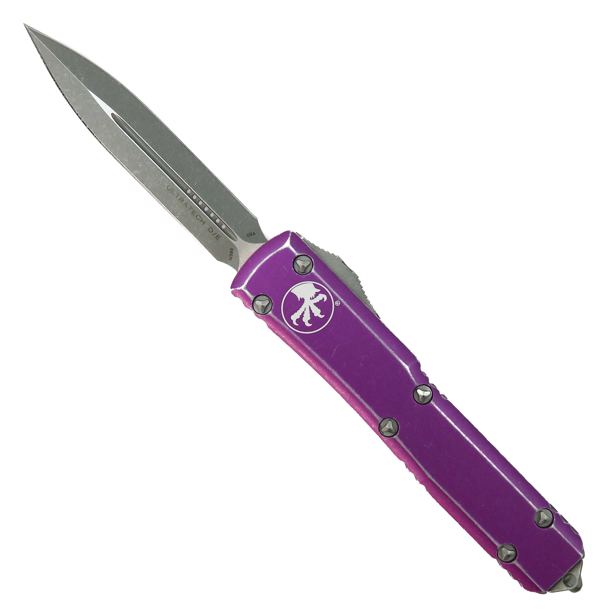 Microtech Distressed Violet Ultratech OTF Auto Knife, Apocalyptic Blade ...