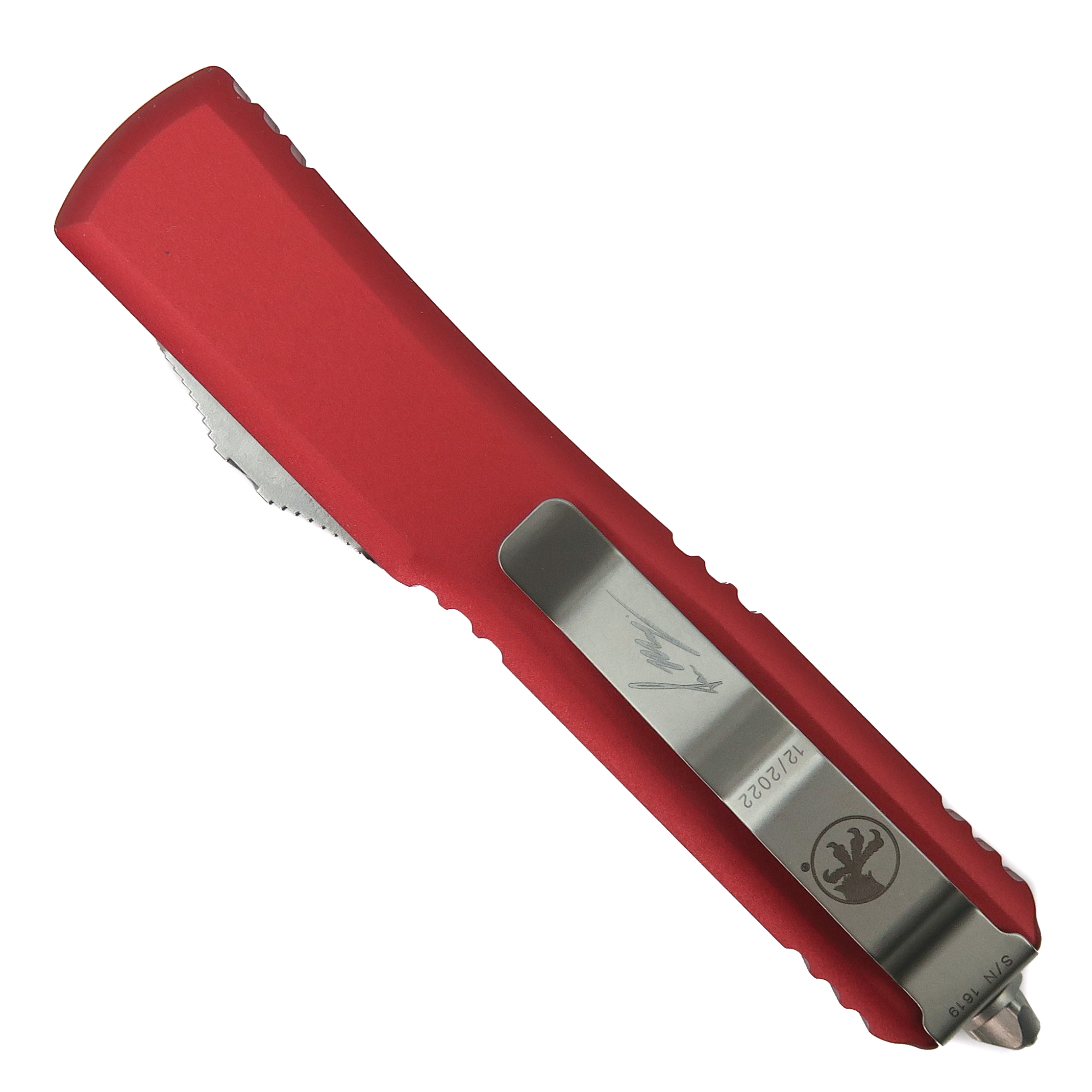 Microtech Red Signature Series Warhound Ultratech OTF, Stonewash Blade ...