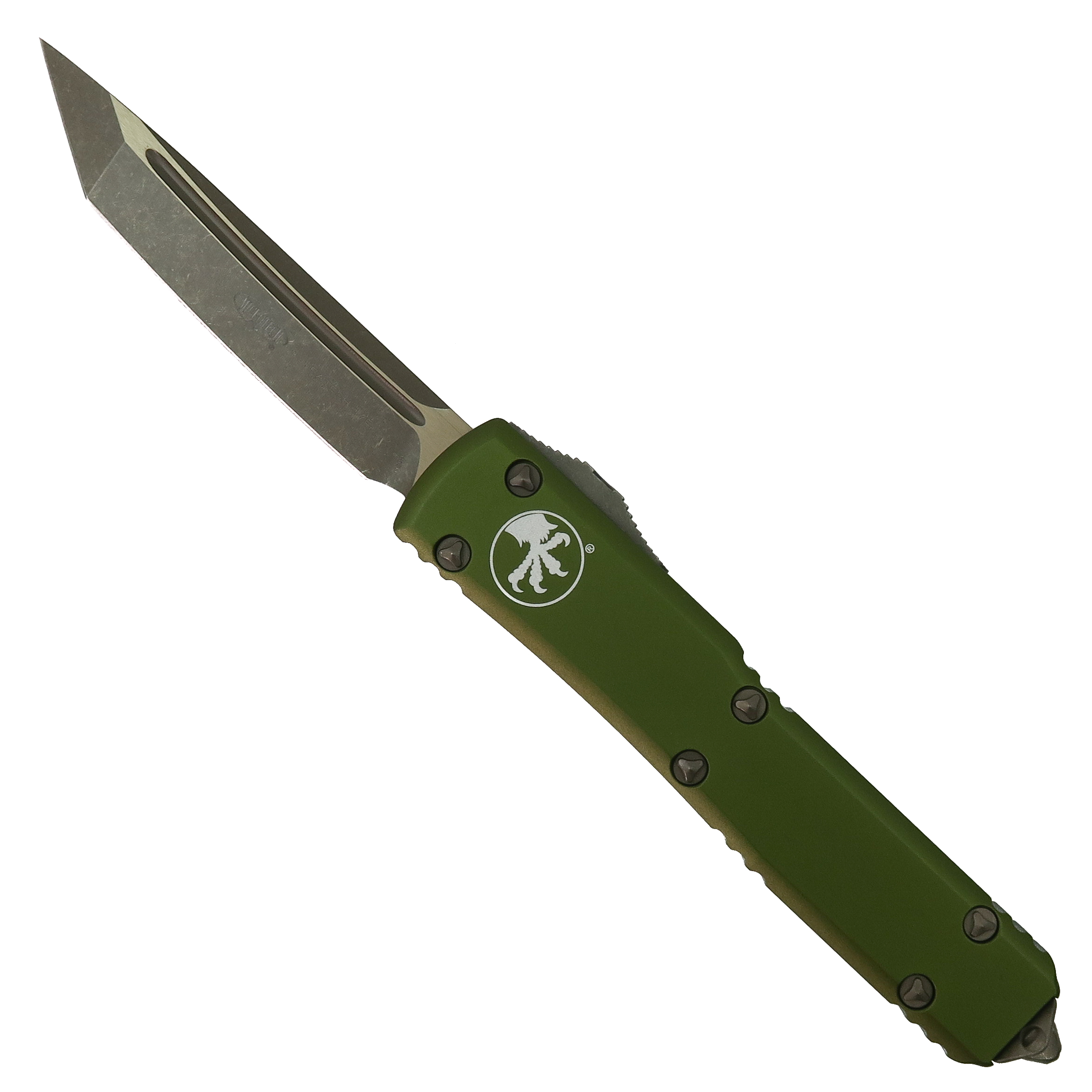 Microtech OD Green Ultratech OTF Auto Knife, Bronze Apocalyptic Tanto ...