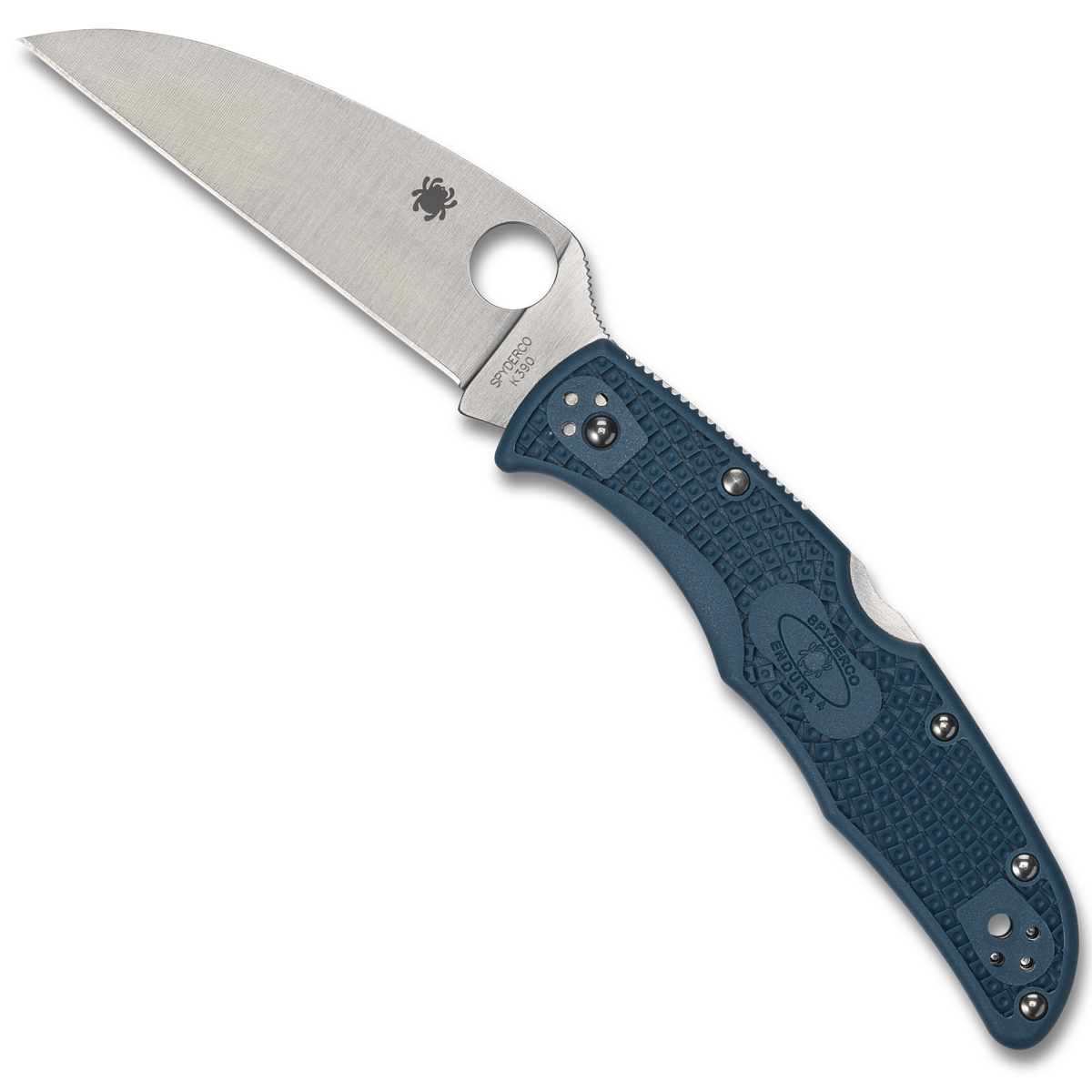 Spyderco Lightweight Endura Plain Blue FRN Folding Knife, K390 ...