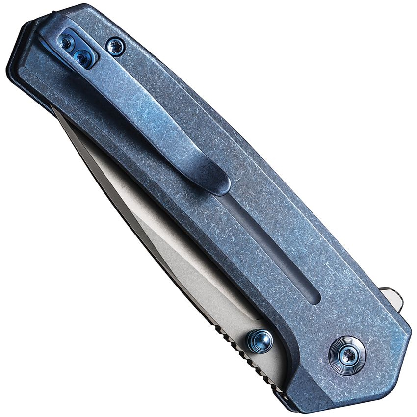 WE Knife Company Blue Culex Button Lock Knife, 20CV Stonewash Blade ...