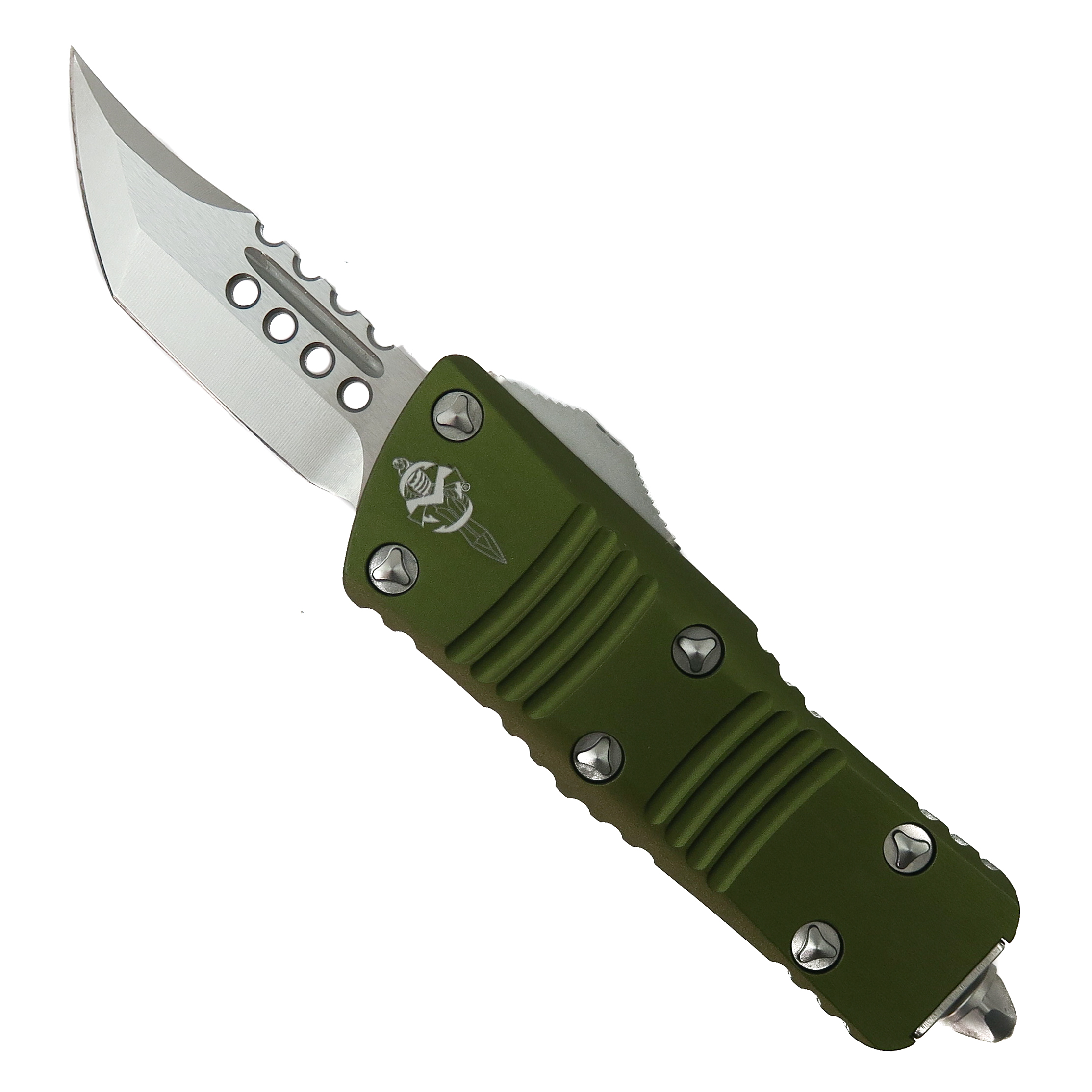 Microtech Signature Series OD Green Mini Troodon OTF Knife, Hellhound ...