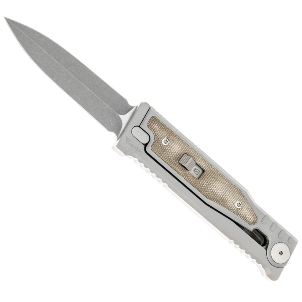 Reate Green Micarta Exo M Gravity Knife Satin Dagger Blade Bladeops