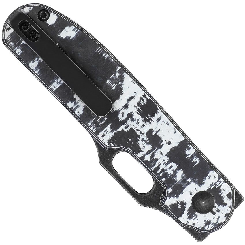 Kizer Cutlery Cormorant Button Lock Knife, Black Stonewash Blade | BladeOps