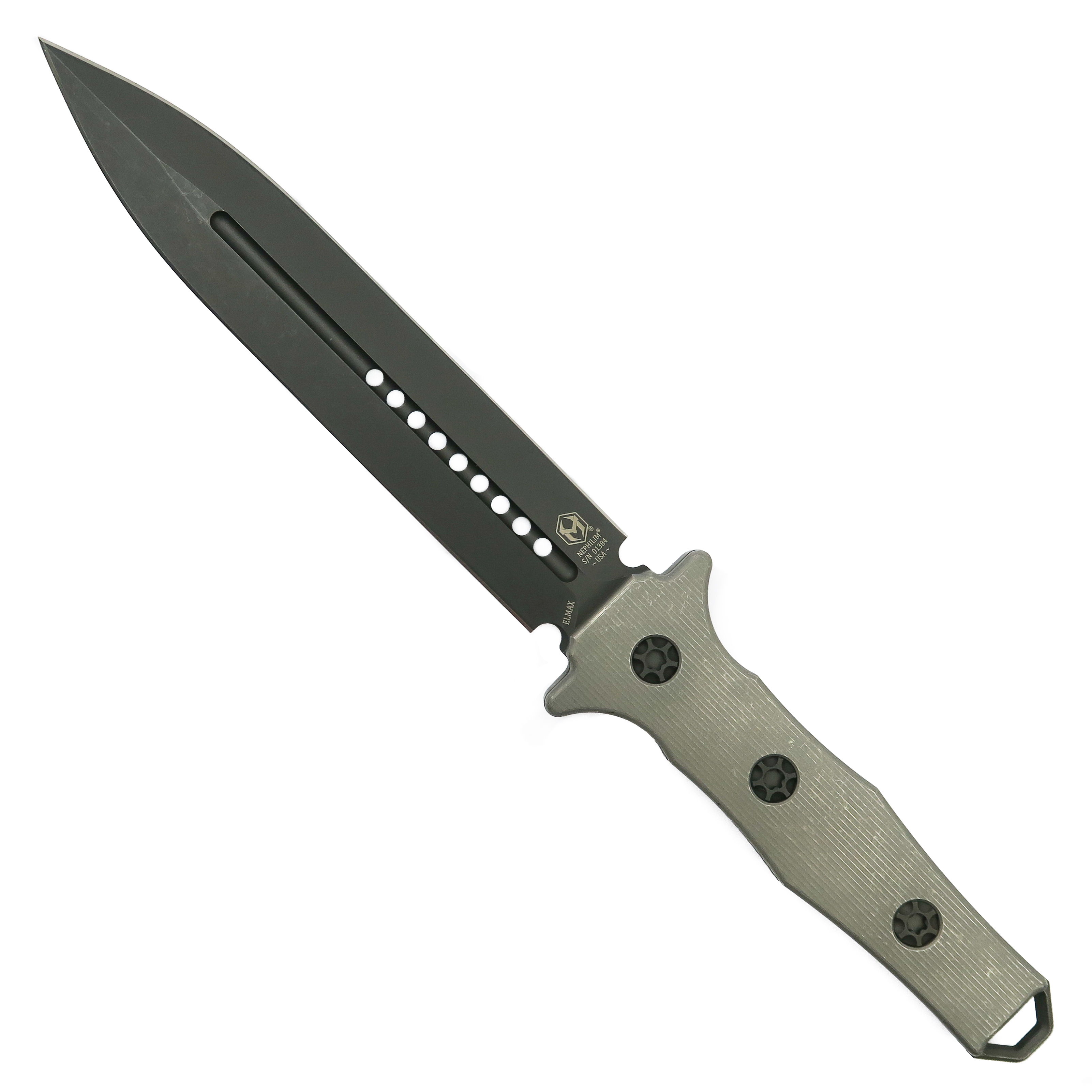 Heretic Knives Battleworn Titanium Fixed Blade Knife, DLC Dagger Blade ...