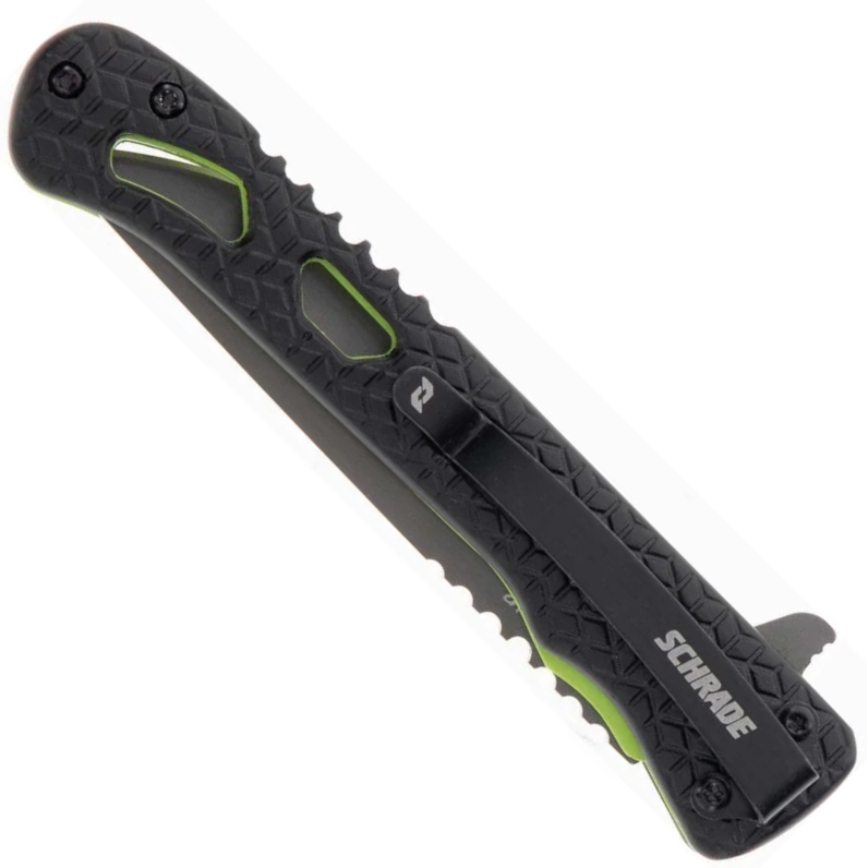 Schrade Inert CLR Tanto Folder, Black Ti-Nitride Blade | BladeOps