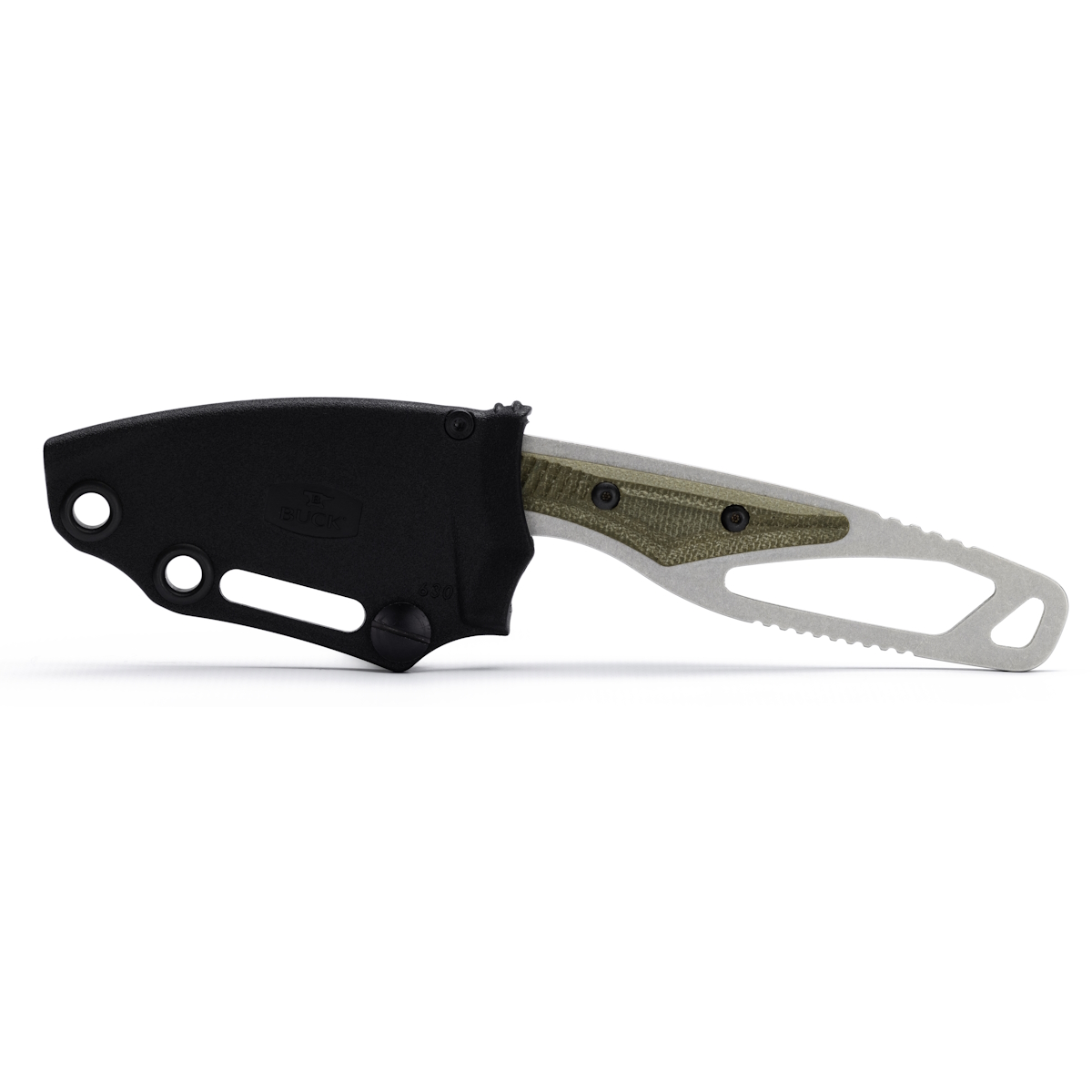 Buck 630 PakLite Hide Pro Fixed Blade Knife, Stonewash Blade | BladeOps