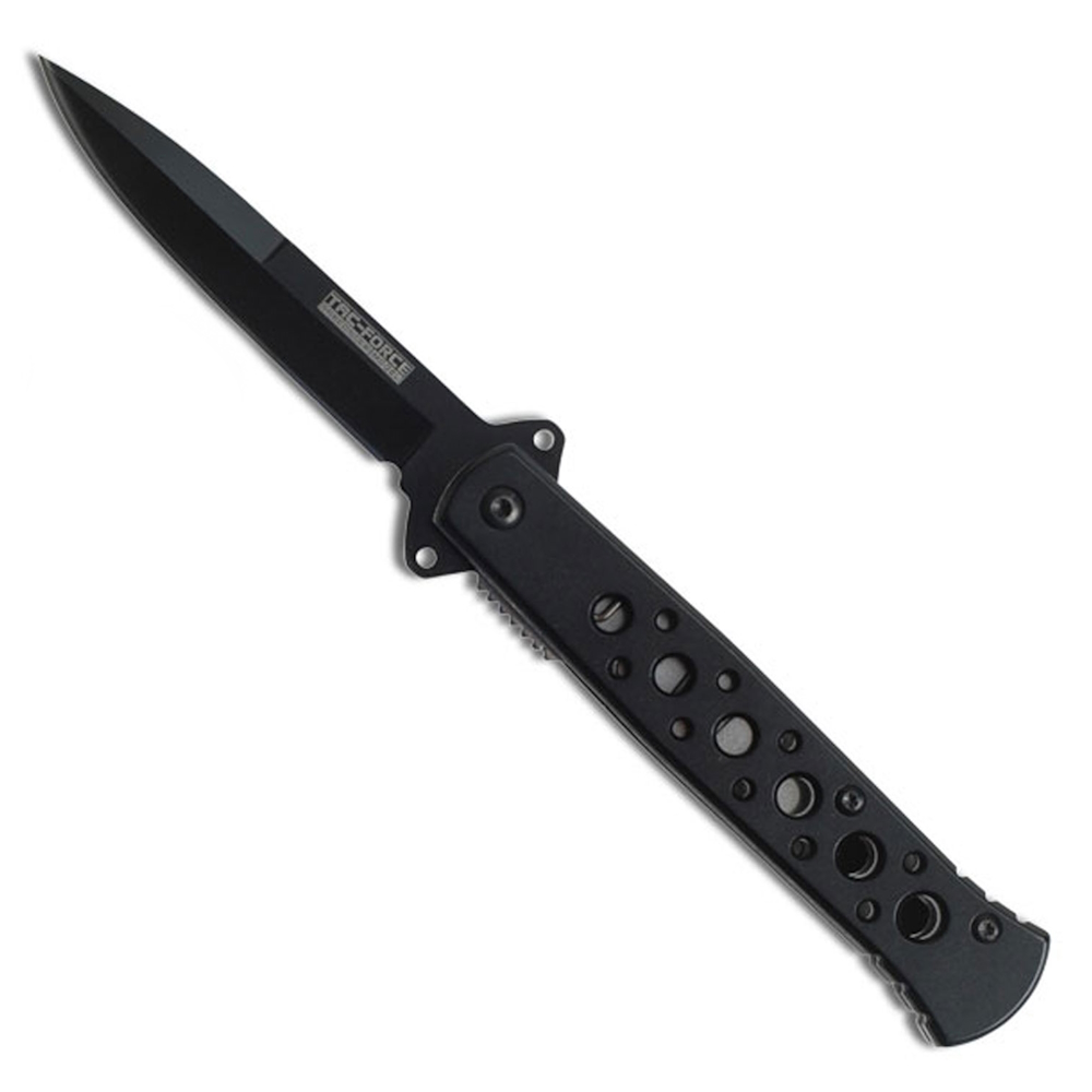 Tac Force TF-698BK Spring Assist Knife, Black Spear Point Blade | Bladeops