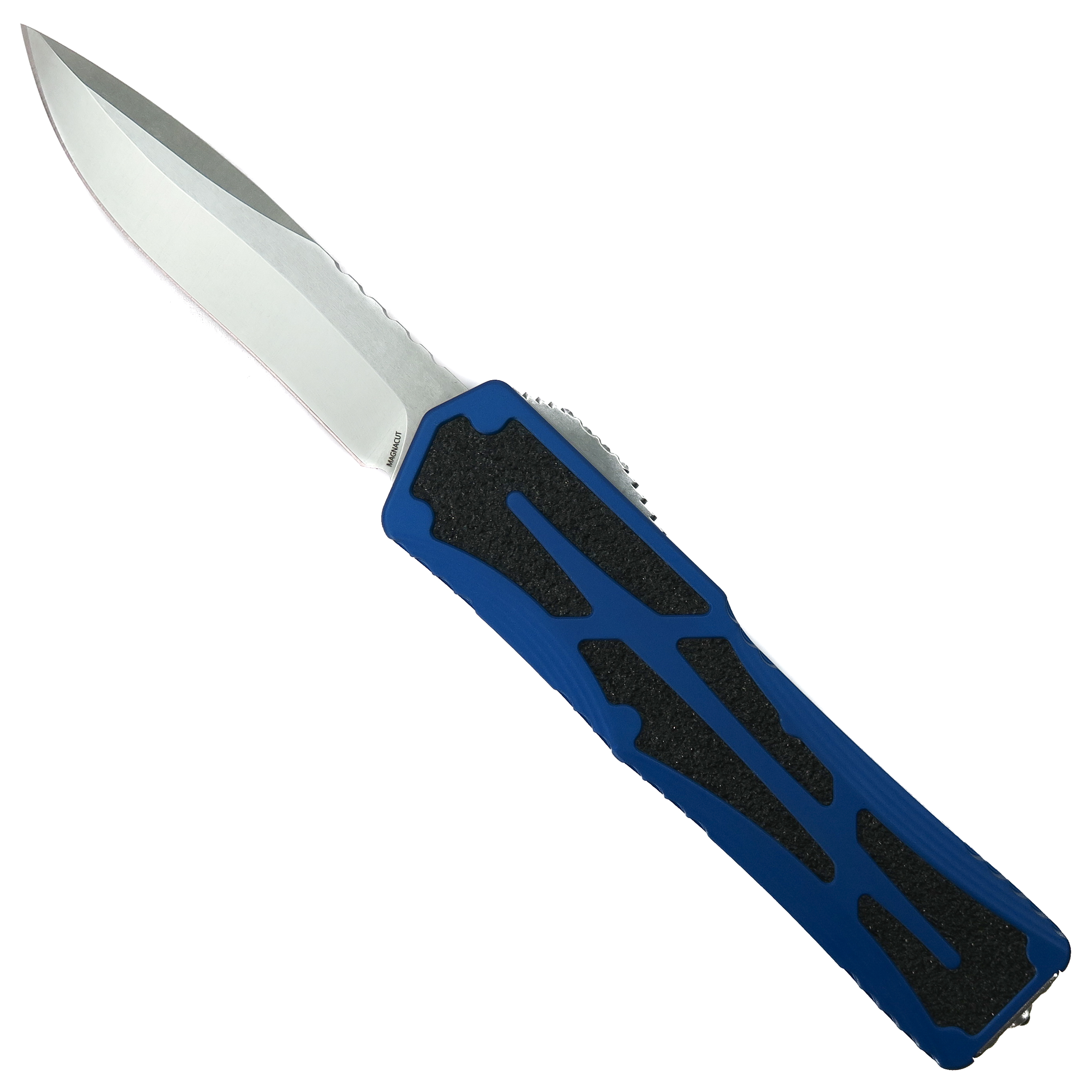 Heretic Knives Blue Colossus Otf Knife Stonewash Recurve Blade Bladeops