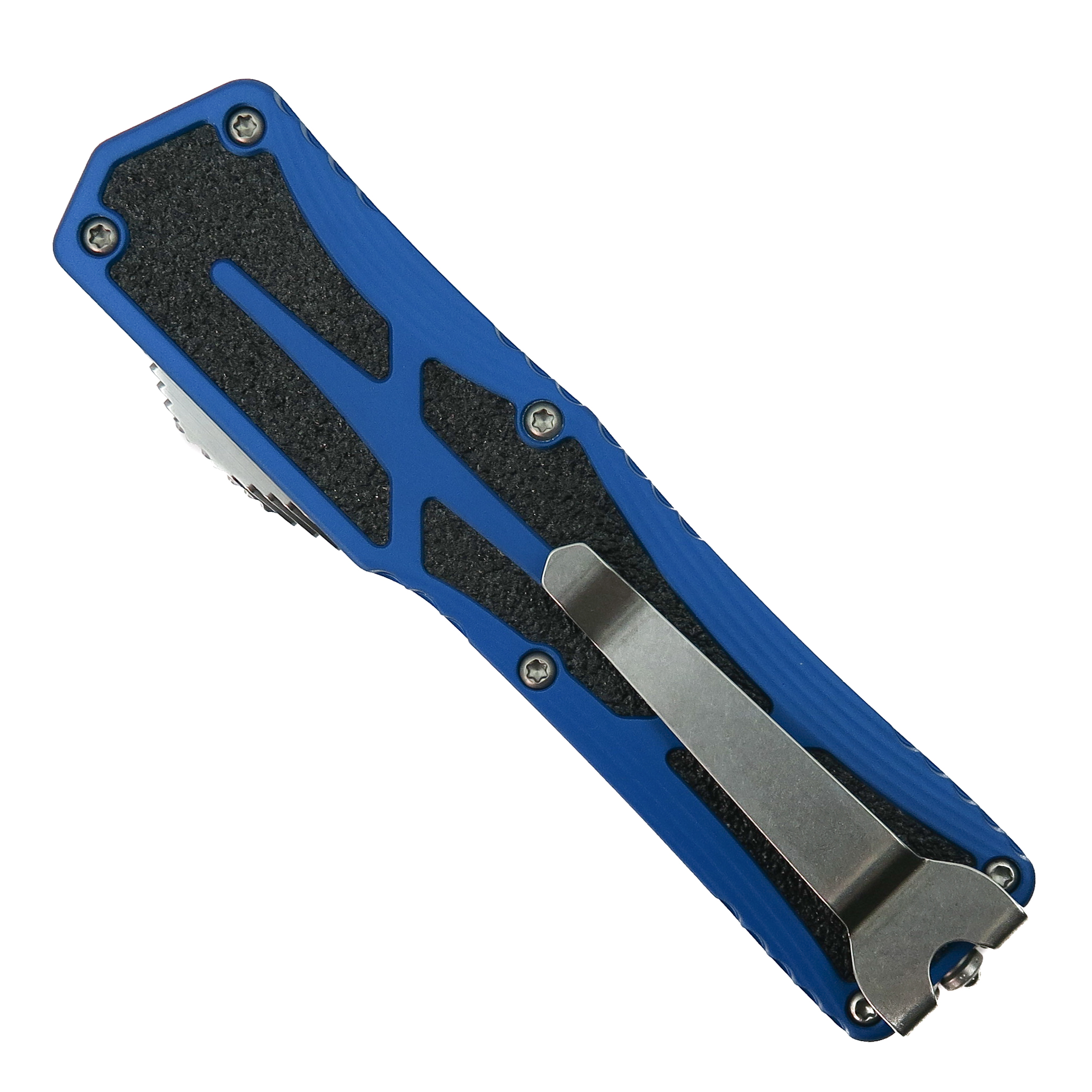Heretic Knives Blue Colossus Otf Knife Stonewash Recurve Blade Bladeops