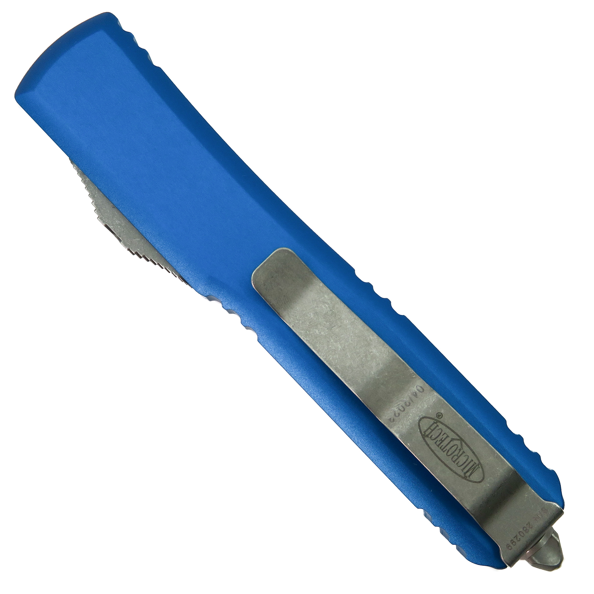 Microtech Ultratech Blue OTF Auto Knife, Apocalyptic Standard Blade ...
