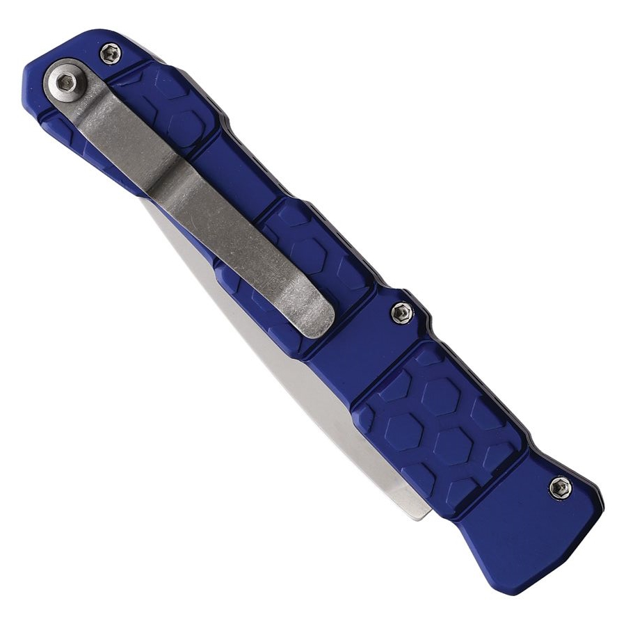Piranha Blue 21 Automatic Knife, Mirror Blade | BladeOps
