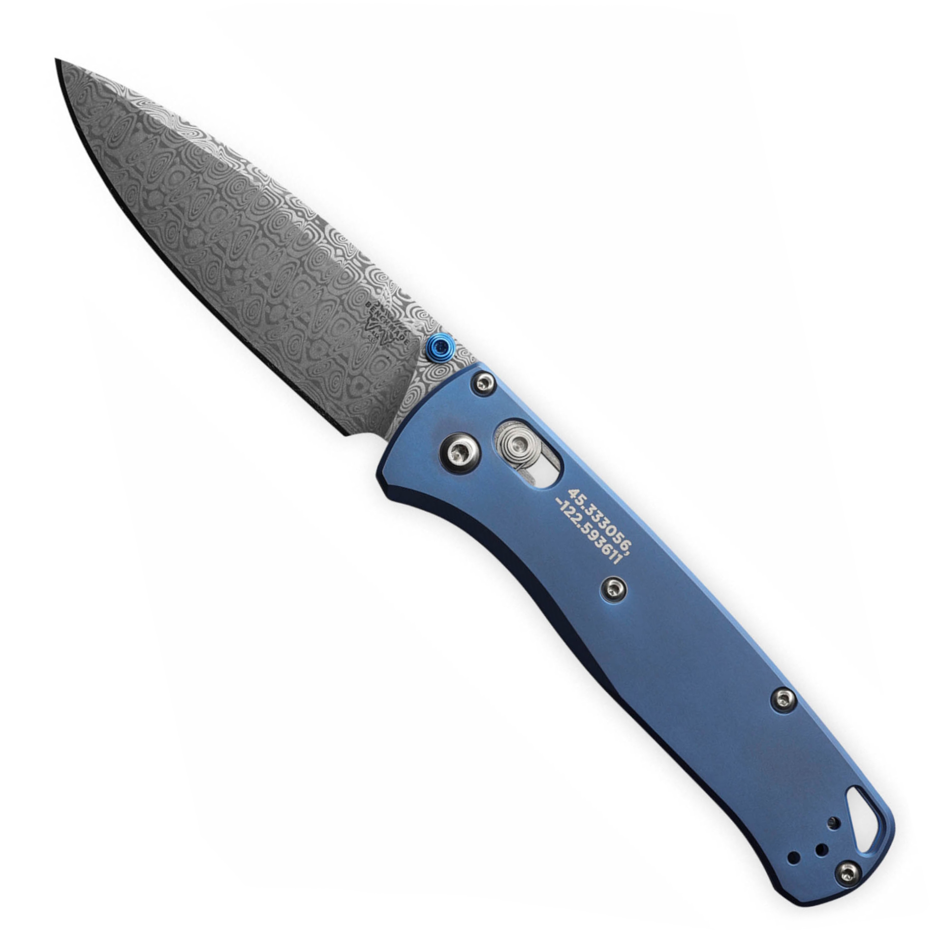 Benchmade Limited Bugout AXIS Blue Anodized Titanium Folder Knife ...