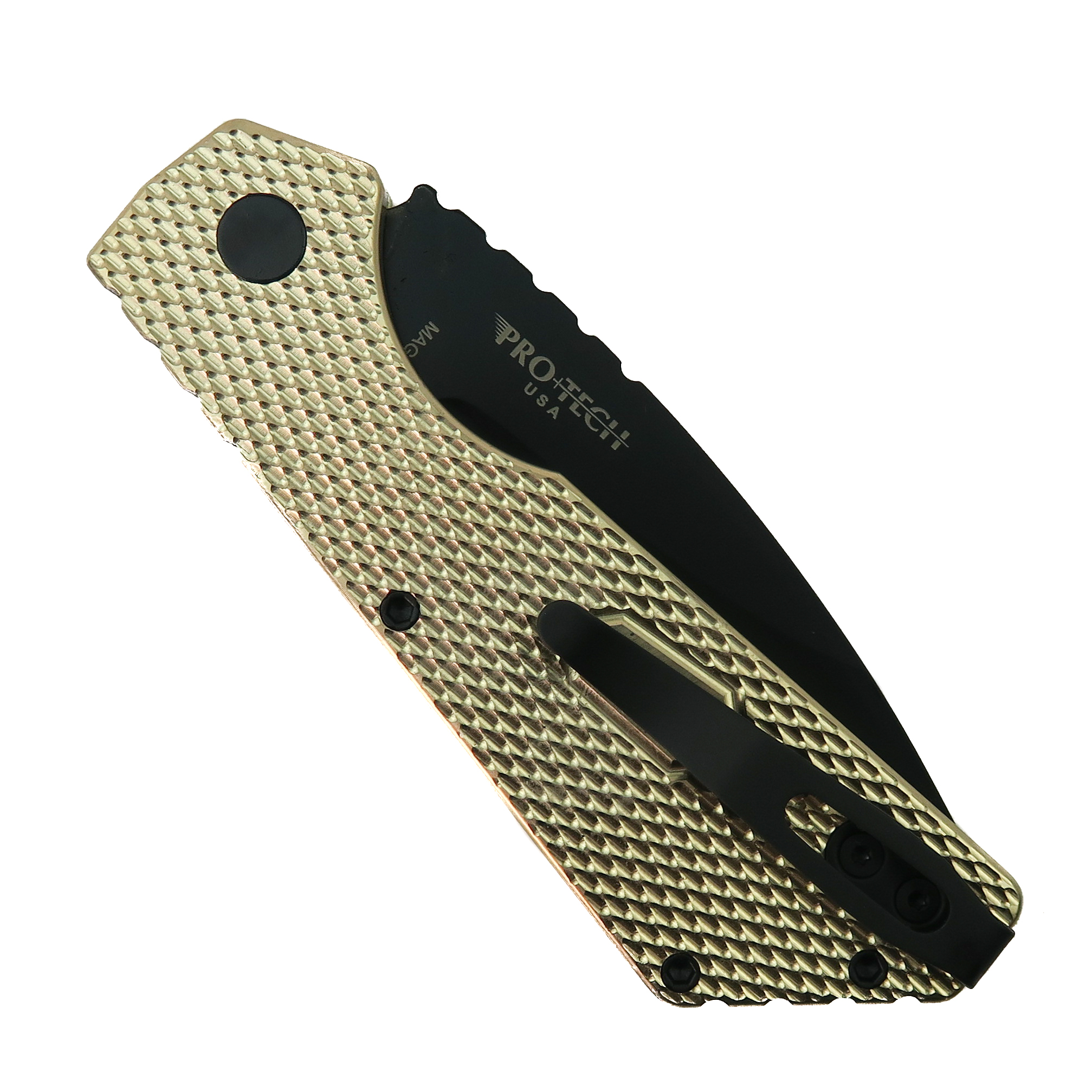 Pro Tech Textured Albronze Strider Pt Auto Knife Dlc Black Magnacut