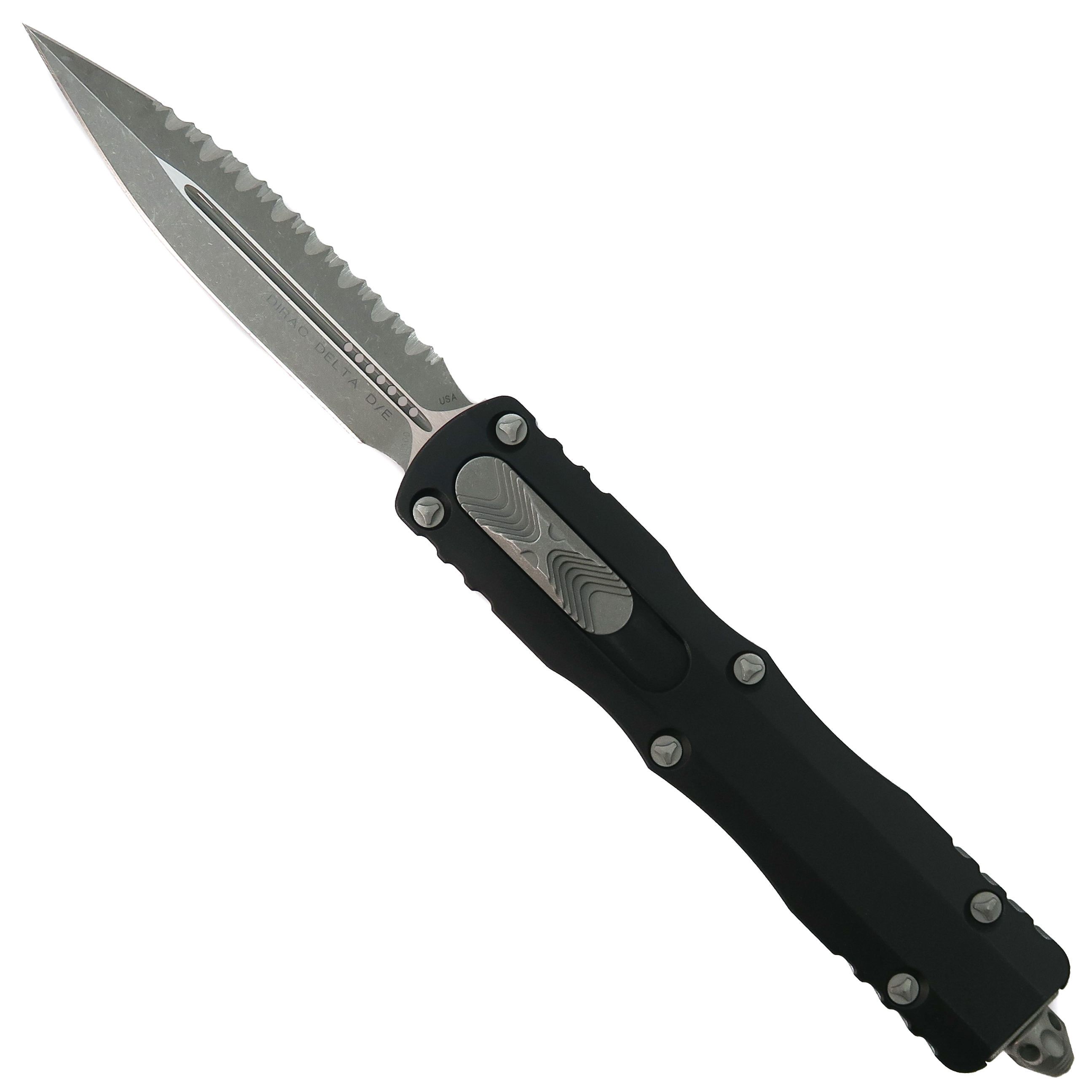 Microtech Dirac Delta OTF Auto Knife, Apocalyptic Stonewash Serrated ...