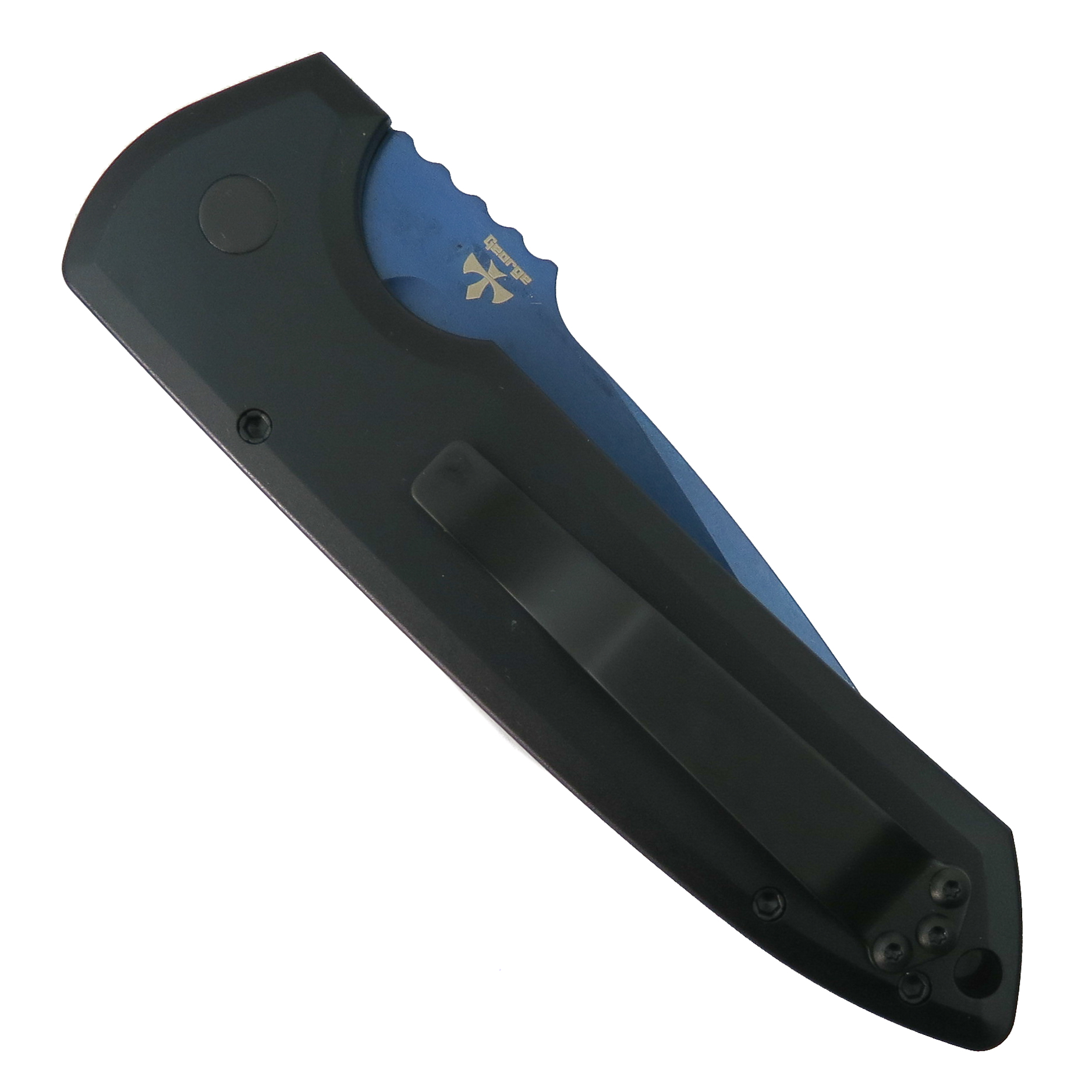 Pro-Tech Textured Rockeye Operator Auto Knife, Sappire Blue S35VN Blade ...