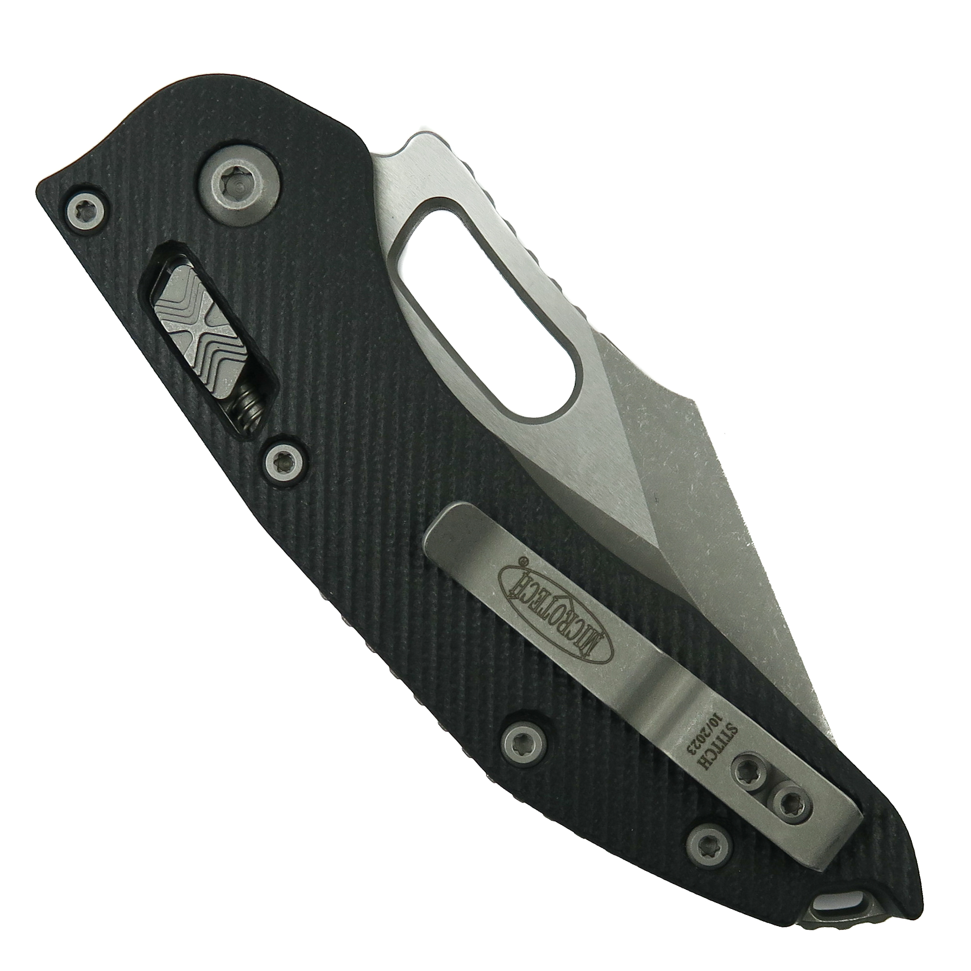 Microtech Fluted Black G10 Borka Stitch Ram-Lok Knife, Apocalyptic ...