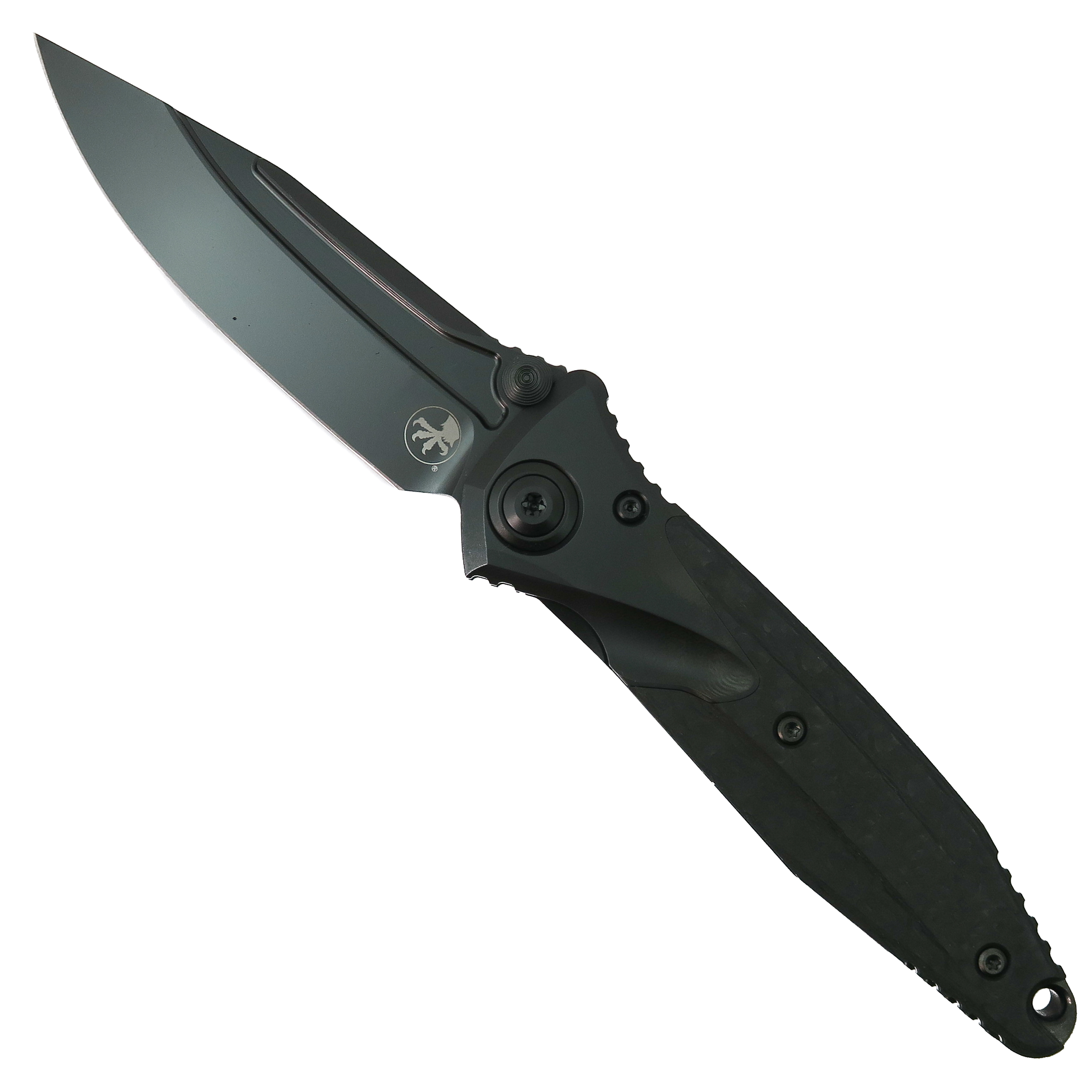 Microtech Carbon Fiber Socom Bravo Folder Knife, DLC Blade | BladeOps