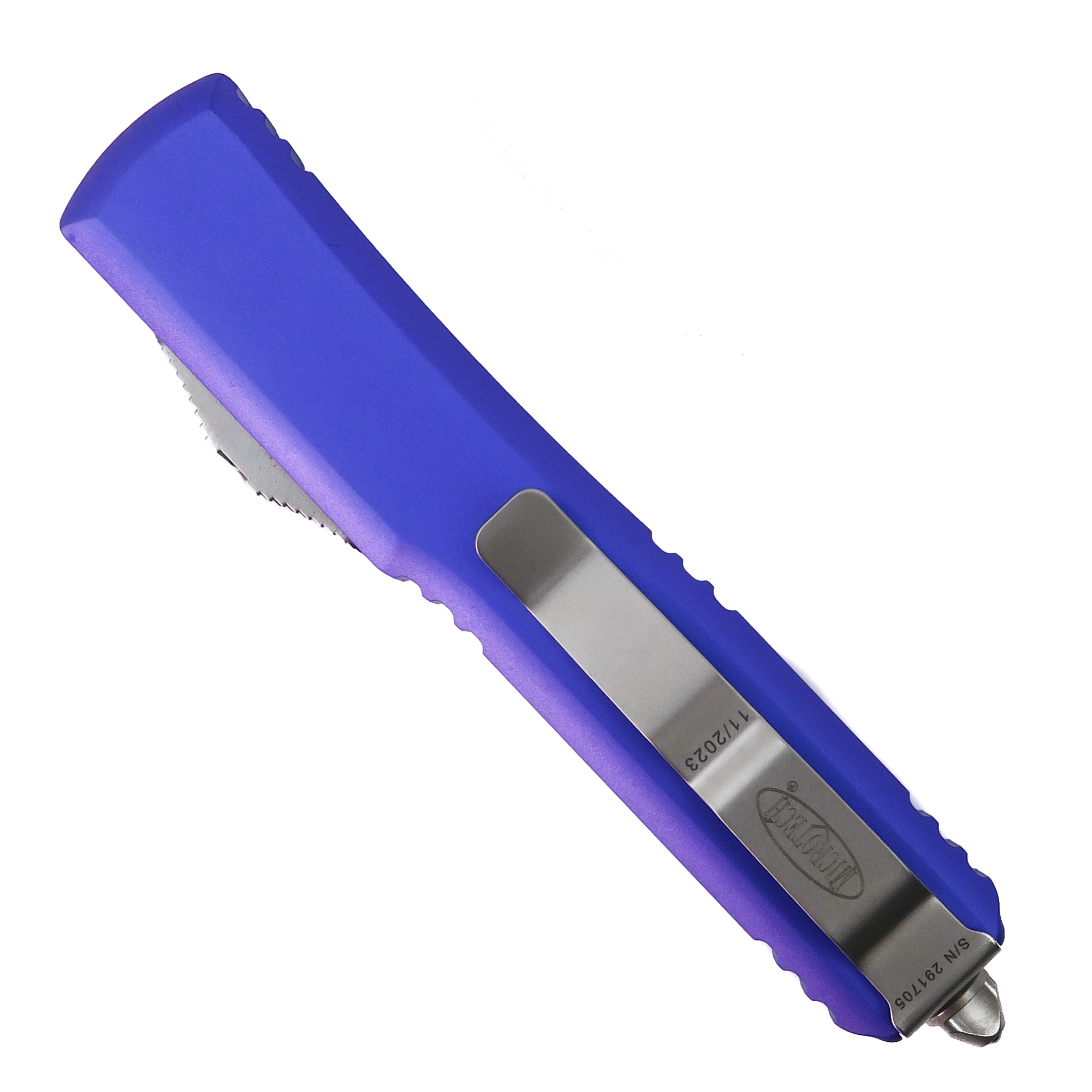 Microtech Ultratech Purple OTF Auto Knife, Stonewash Blade | BladeOps