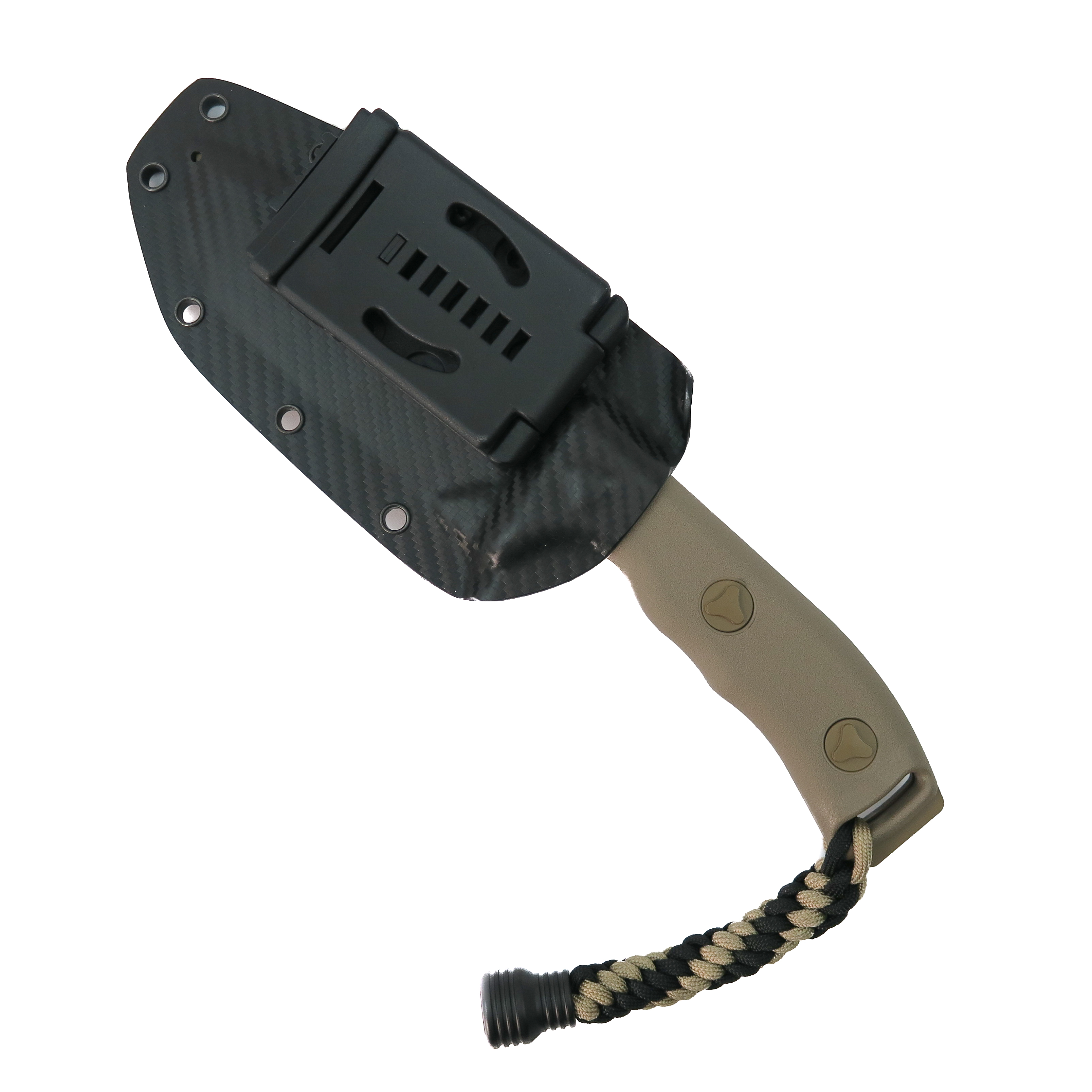 Microtech Tan Cerakote Currahee Fixed Blade Knife, Single Edge Blade ...