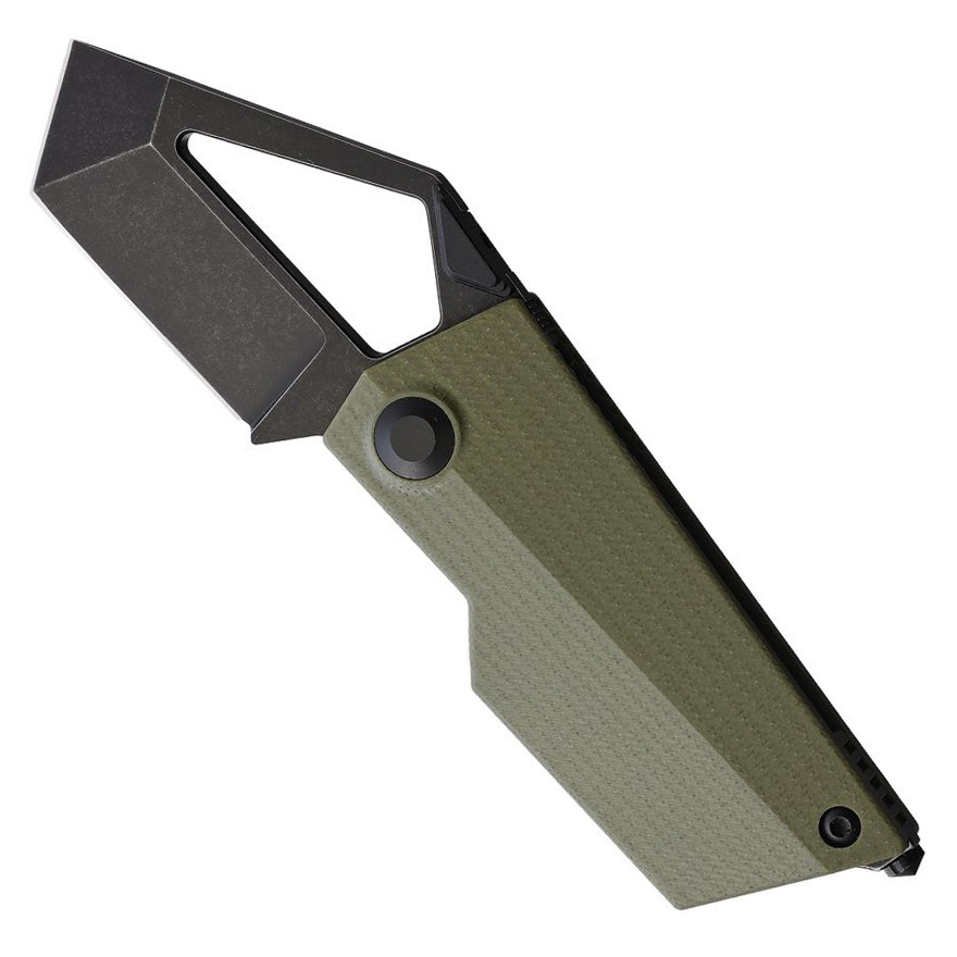 Kizer CyberBlade OD Green G10 Linerlock Folding Knife, Black Tanto ...