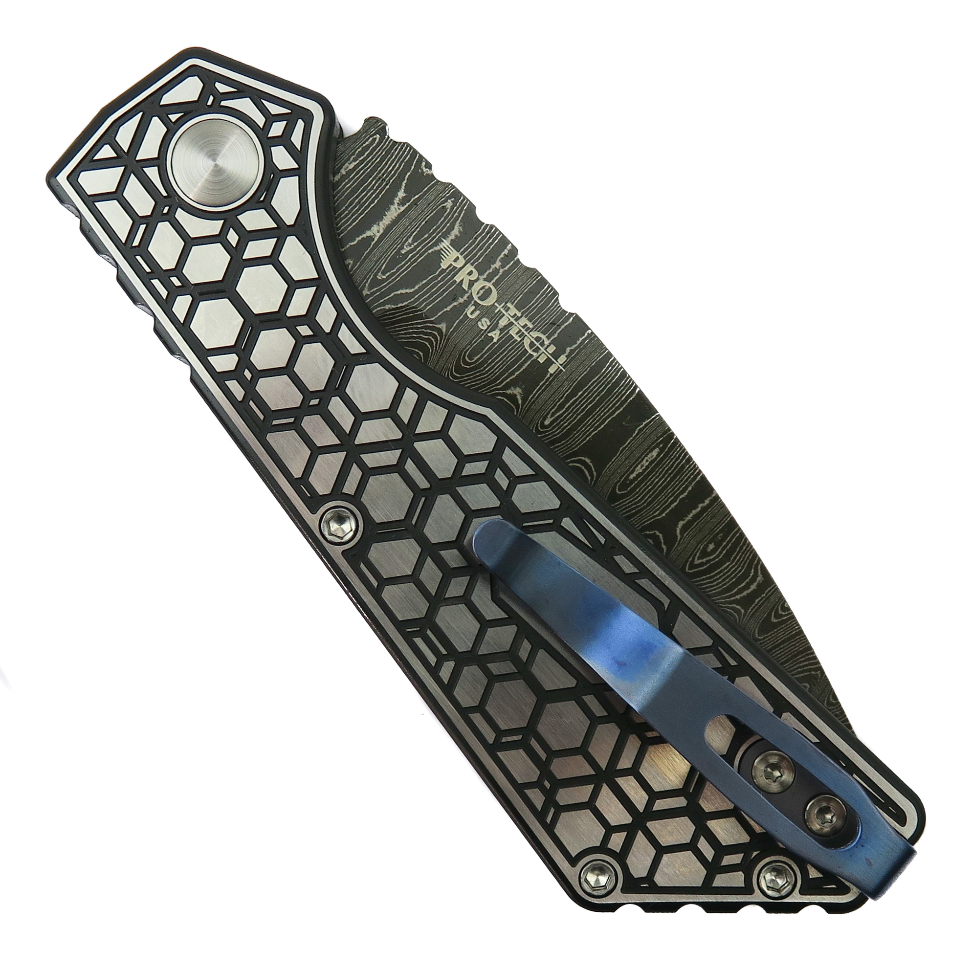 Pro-Tech 2024 Custom Strider PT+ Auto Knife, Damascus Blade | BladeOps