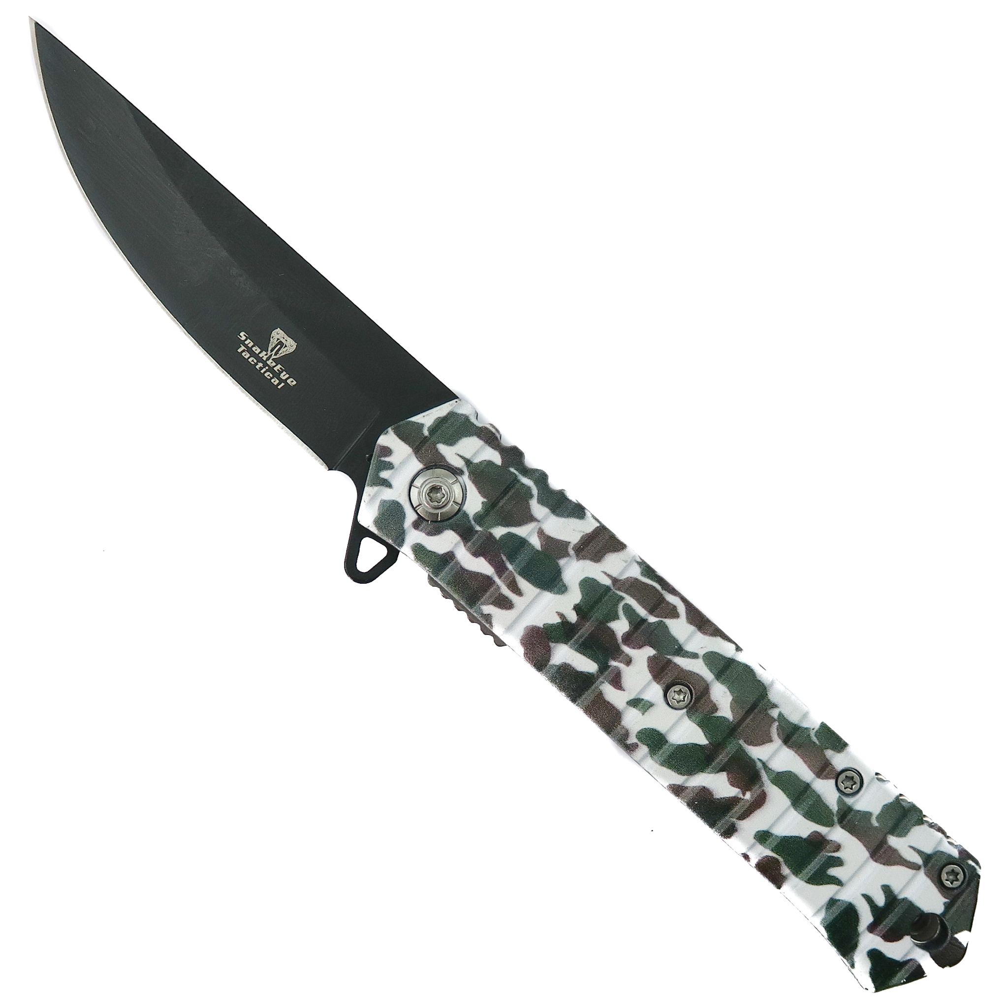 Snake Eye Tactical D4 White DigiCamo Spring Assist Knife | BladeOps