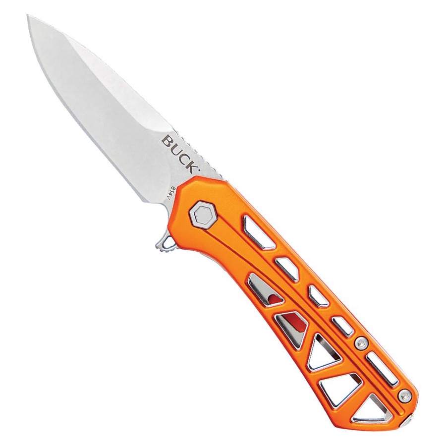 Buck Knives Orange 814 Mini Trace Folder Knife, Drop Point Blade | BladeOps