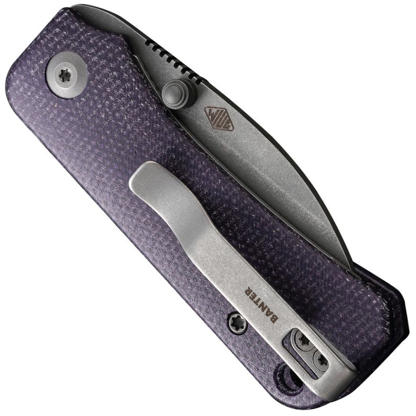 CIVIVI Purple Micarta Baby Banter Knife, Stonewash Blade | BladeOps