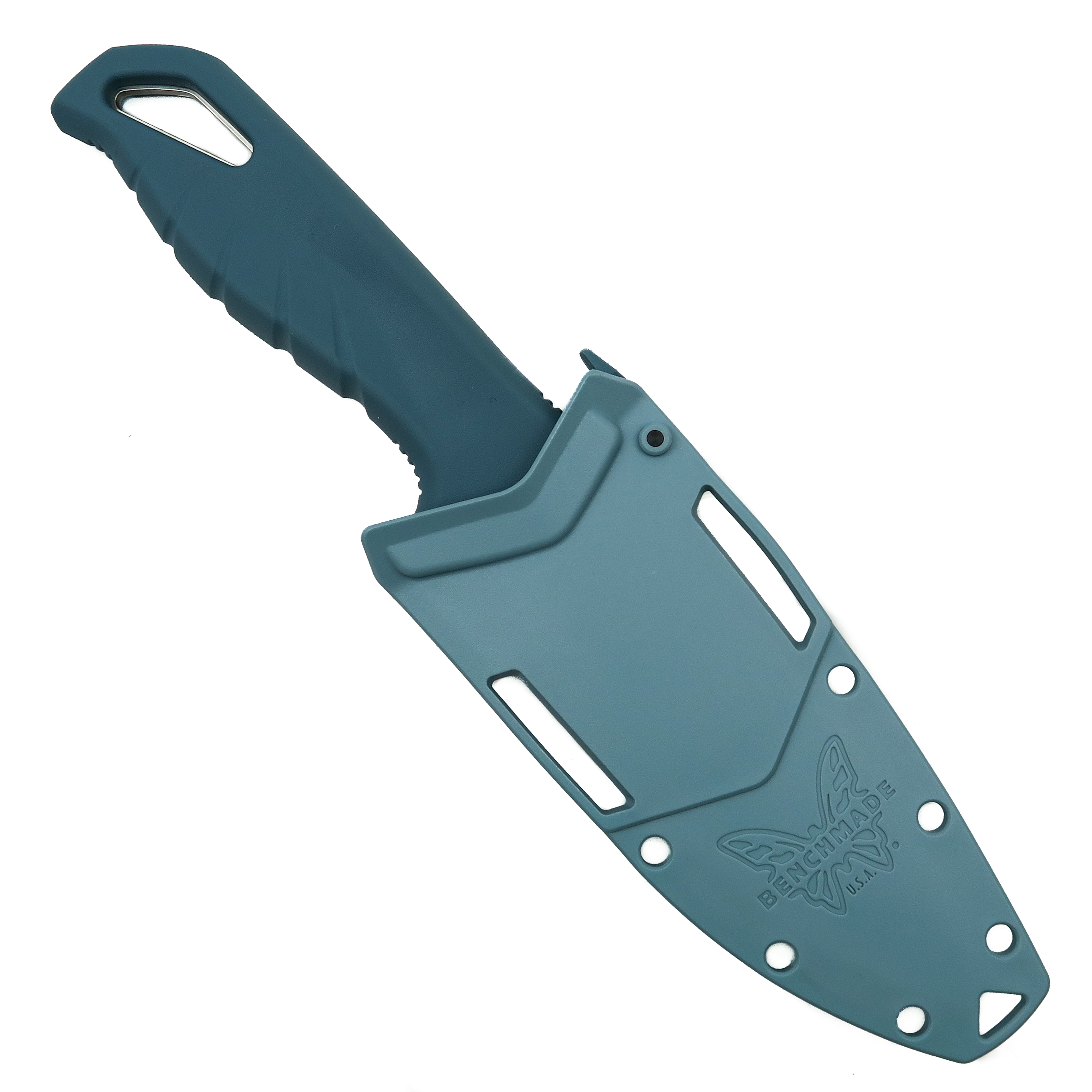 Benchmade Water Undercurrent Depth Blue Santoprene Fixed Blade Knife ...