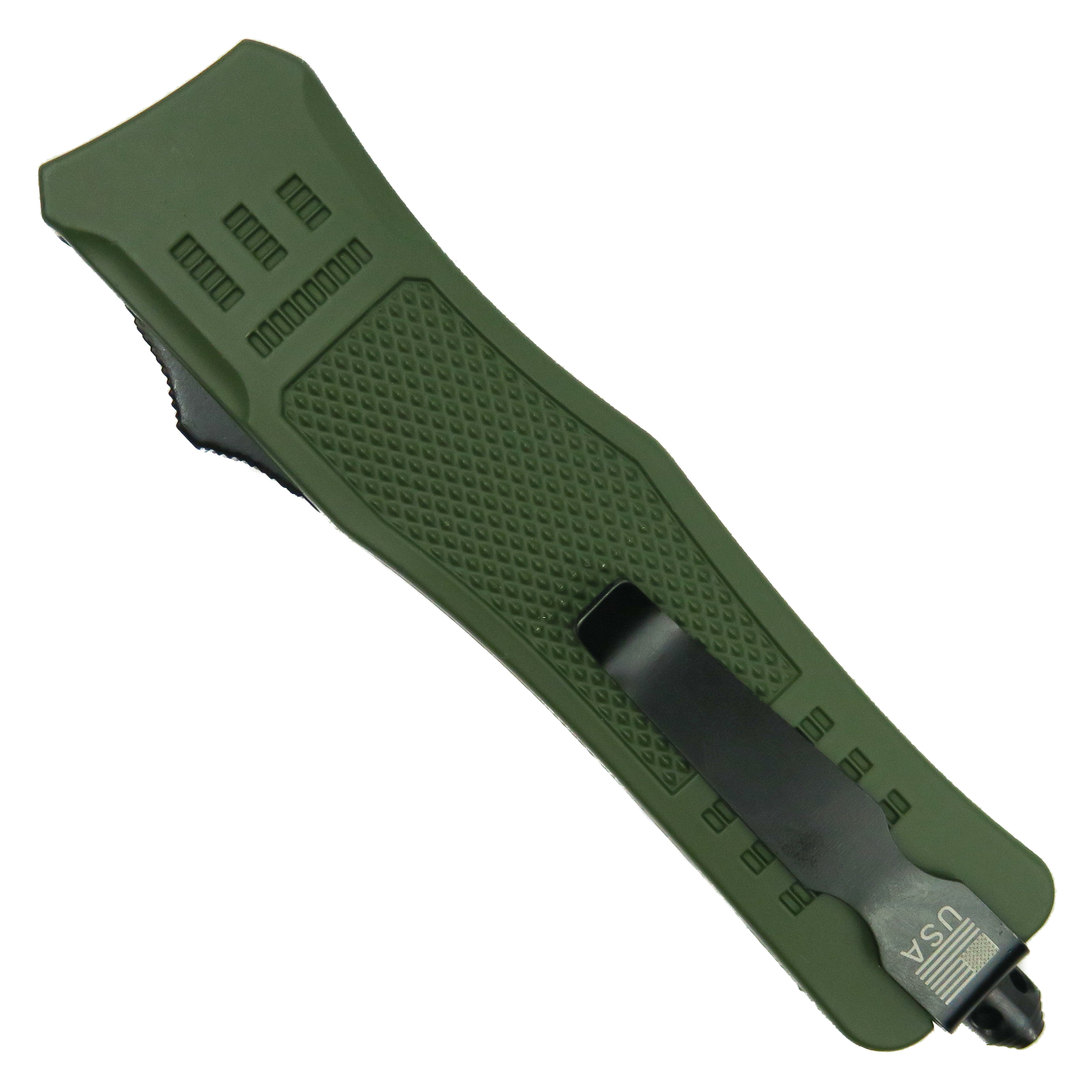 Rumble Green OTF Auto Knife, Black Tanto Blade | BladeOps