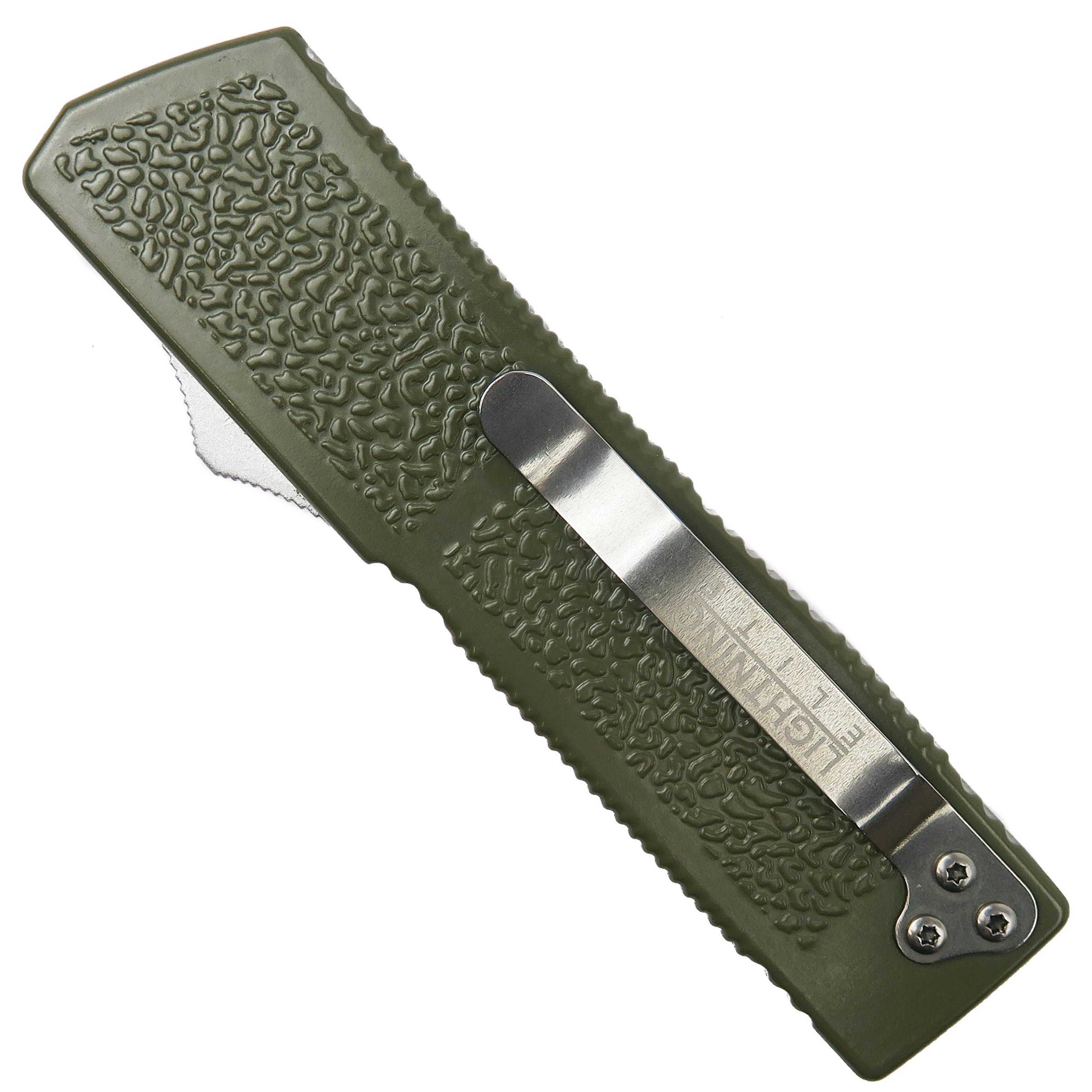 Lightning Elite OD Green OTF Automatic Knife, Satin Drop Point Blade ...