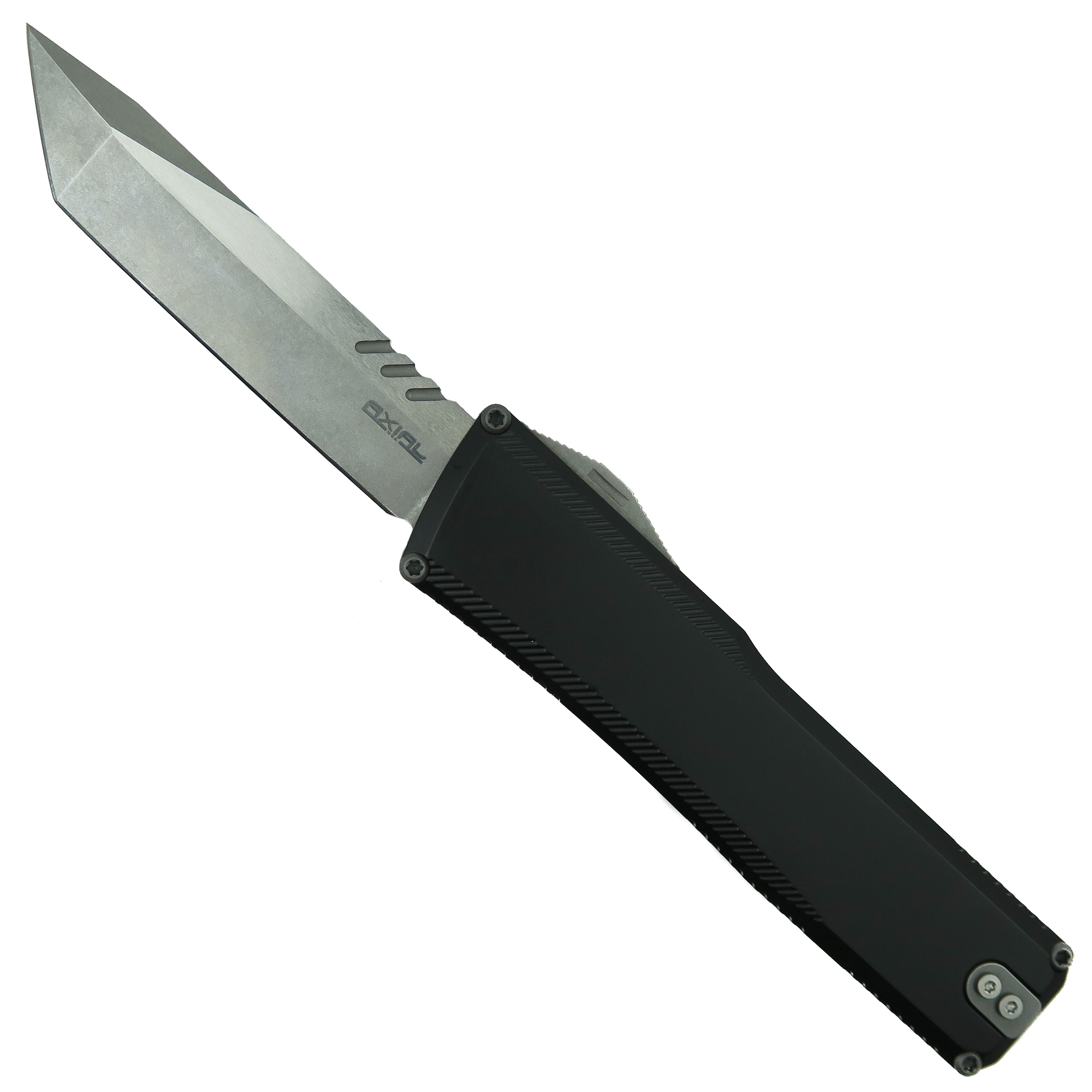 Axial Shift Black Aluminum OTF Knife, Stonewash MagnaCut Tanto Blade ...