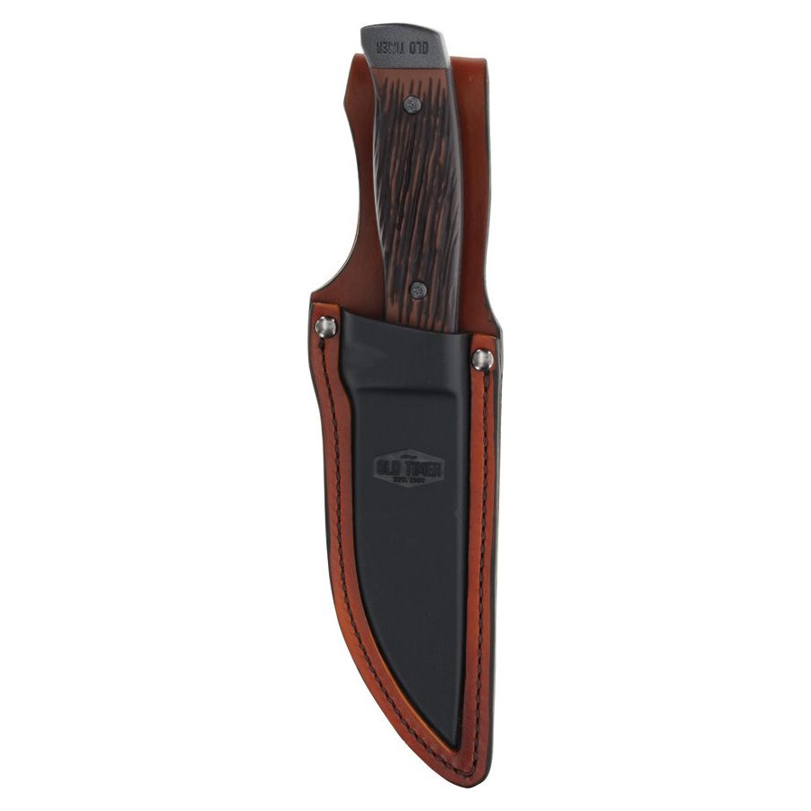 Schrade Old Timer Frontier Fixed Blade Knife, Gray Blade | BladeOps