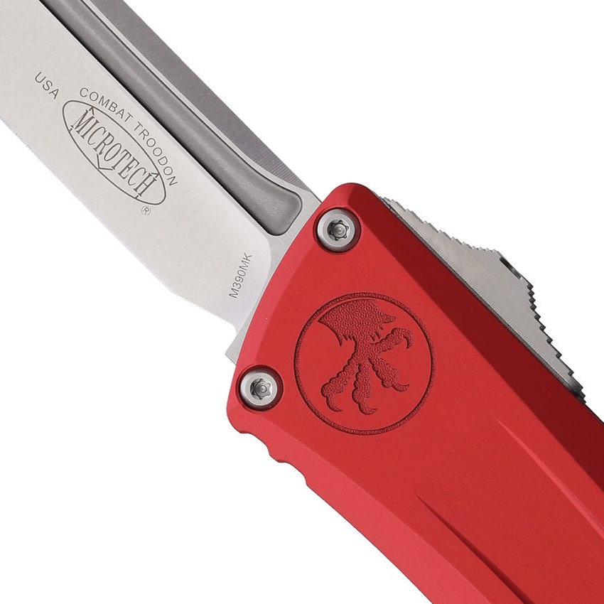 Microtech Gen III Red Combat Troodon OTF Auto Knife, Stonewash Tanto ...