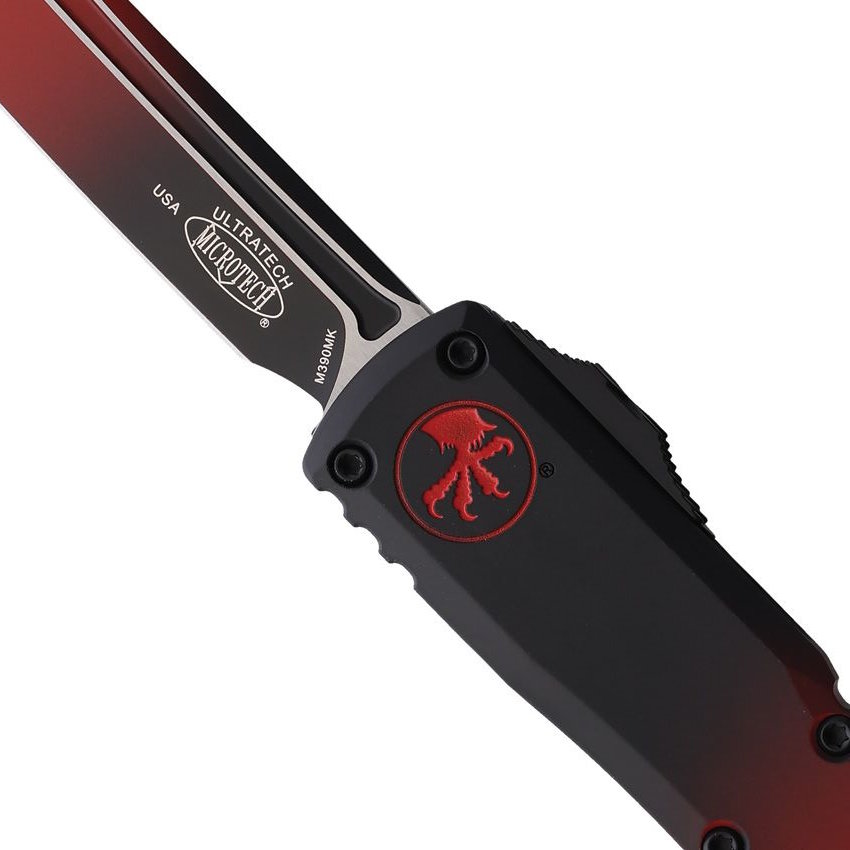 Microtech Faded Black and Red ZBP Ultratech OTF Auto Knife, Tanto ...