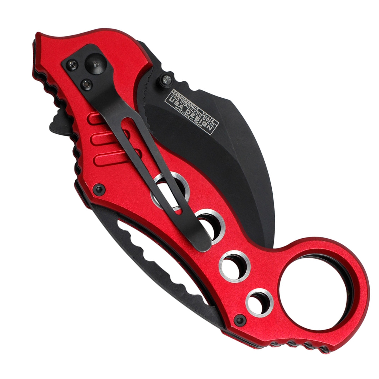 Tac Force TF-578RD Small Red Karambit Spring Assist Knife, 2.5" Black ...