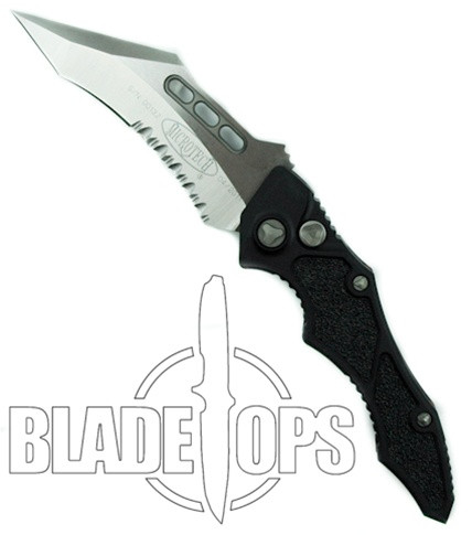 Microtech Vector Automatic Knife, Satin Part Serrated Edge, 132-5
