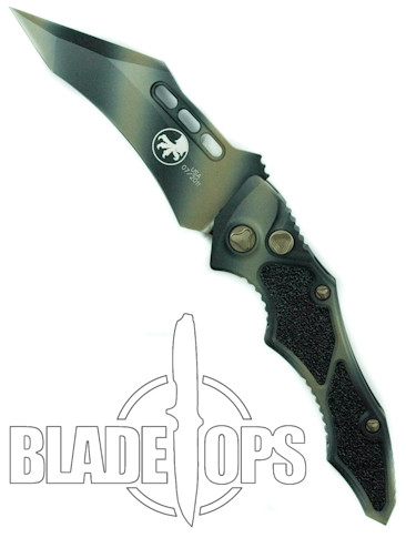 Microtech Vector Automatic Knife, Tan Camo, Plain Edge, 132-1TC