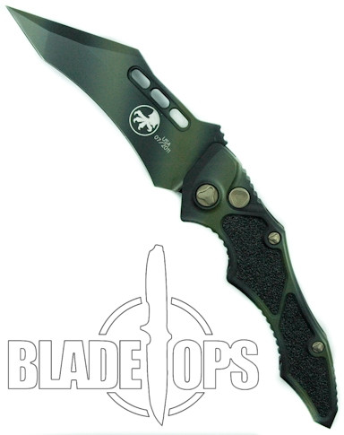 Microtech Vector Automatic Knife, Green Camo, Plain Edge, 132-1GC