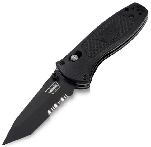 Benchmade 587SBK-1 Warn Mini-Barrage Spring Assist Knife, Black ...