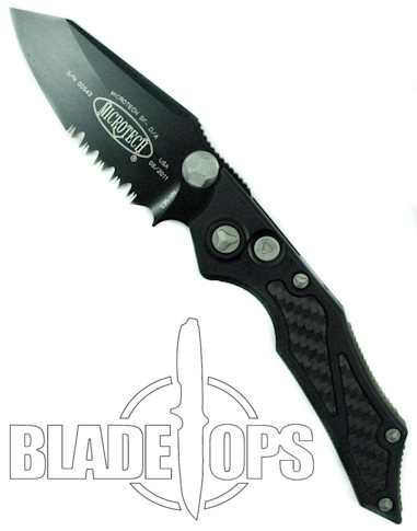 Microtech Select Fire Dual Action Knife, DLC Black Combo Blade, MT128-2