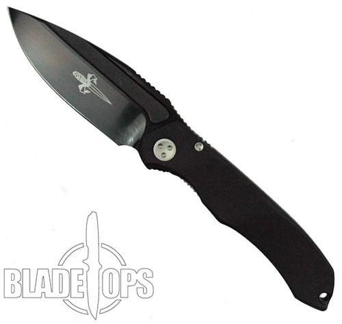 Marfione Custom Aluminum Anax Frame Lock Knife, DLC Black