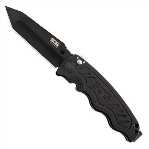 SOG Zoom Mini Spring Assist Knife, Black TiNi Tanto Point
